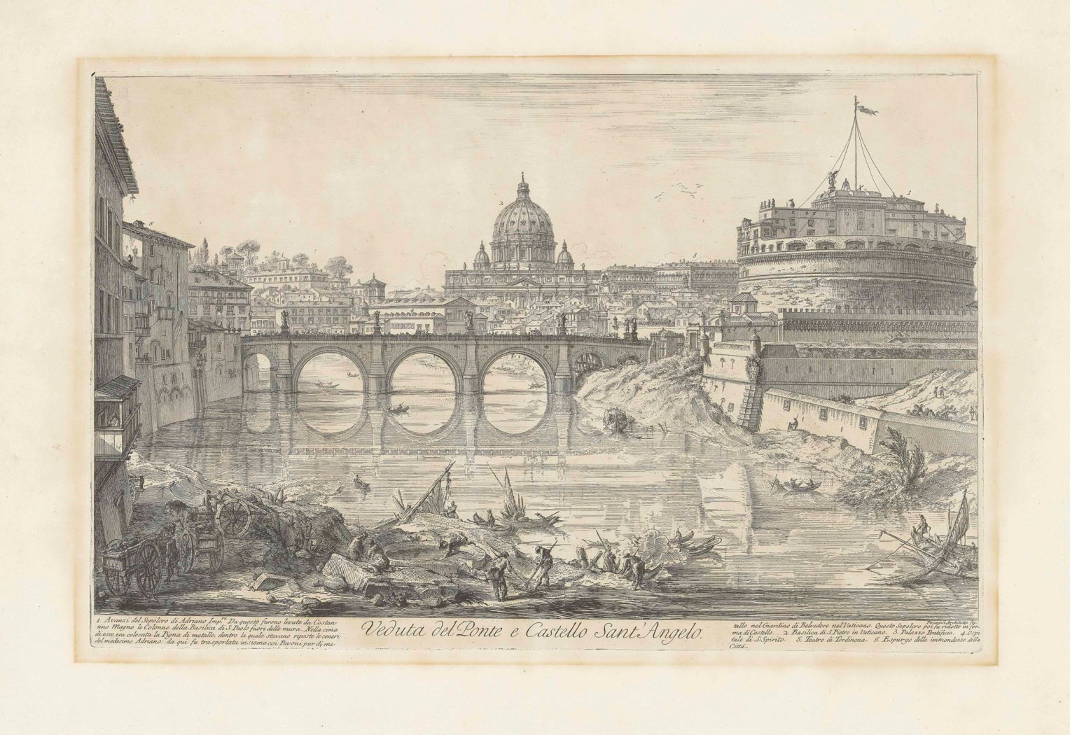 Giovanni Battista Piranesi, Three plates from: Vedute di Roma (H. 29 ...