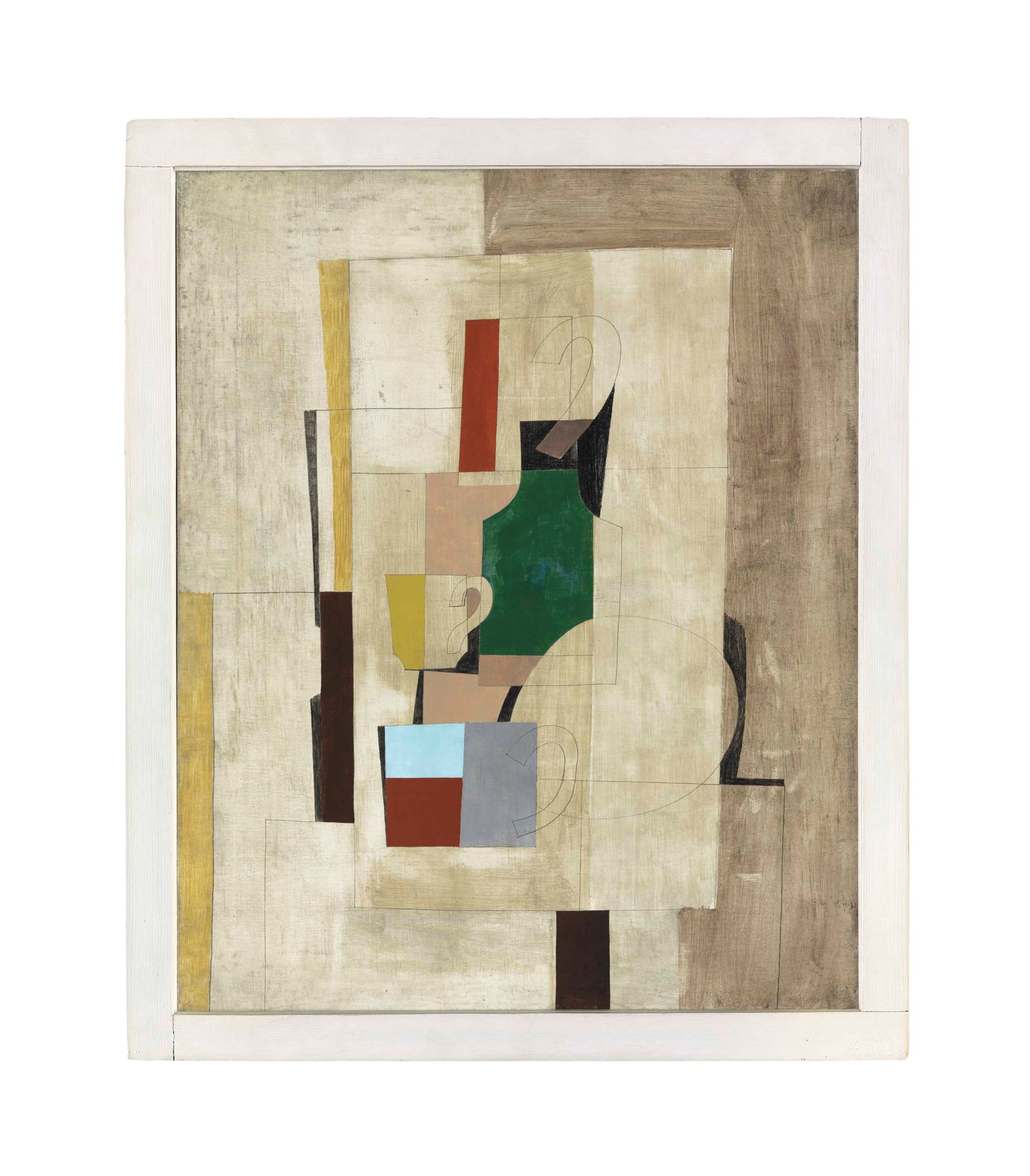 Ben Nicholson, O.M. (1894-1982), 1945 (still life with mugs) | Christie's