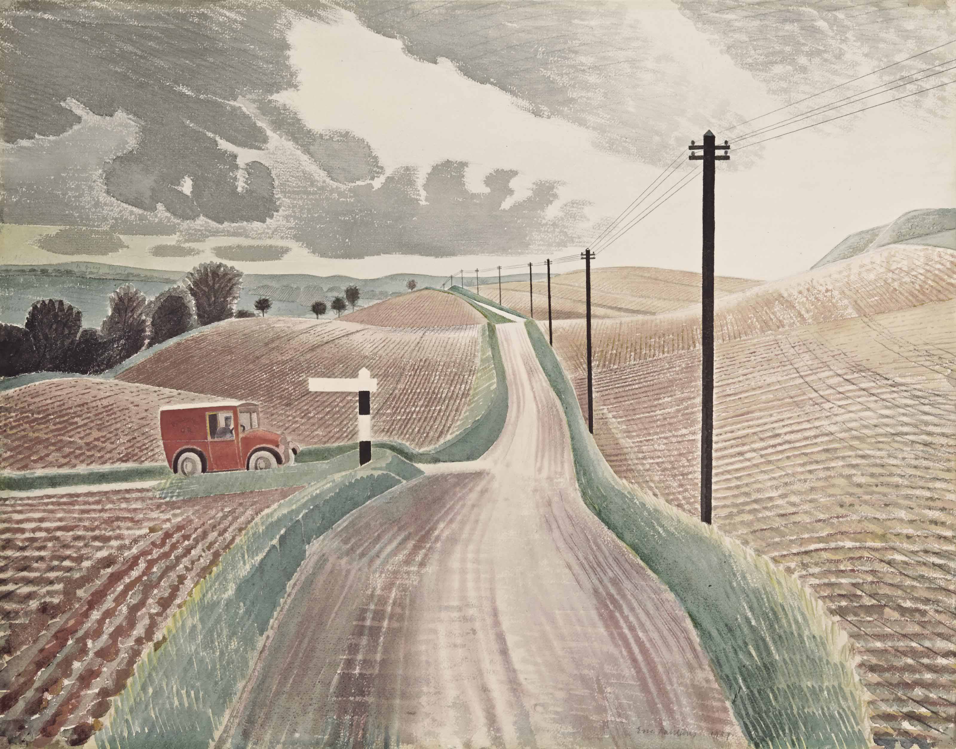 Eric Ravilious (1903-1942) , Wiltshire Landscape | Christie's