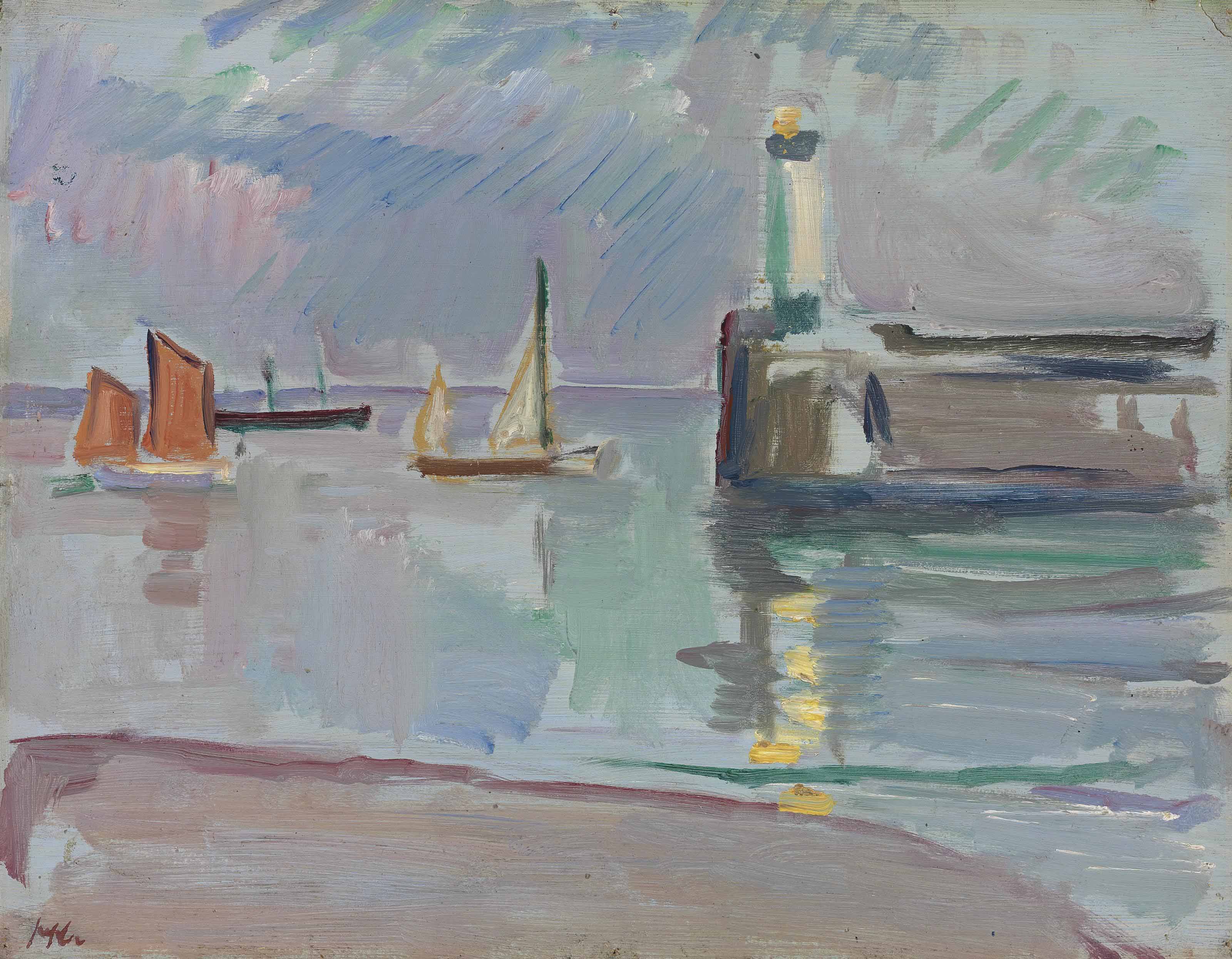 Samuel John Peploe, R.S.A. (1871-1935) , The Mouth of the Harbour ...