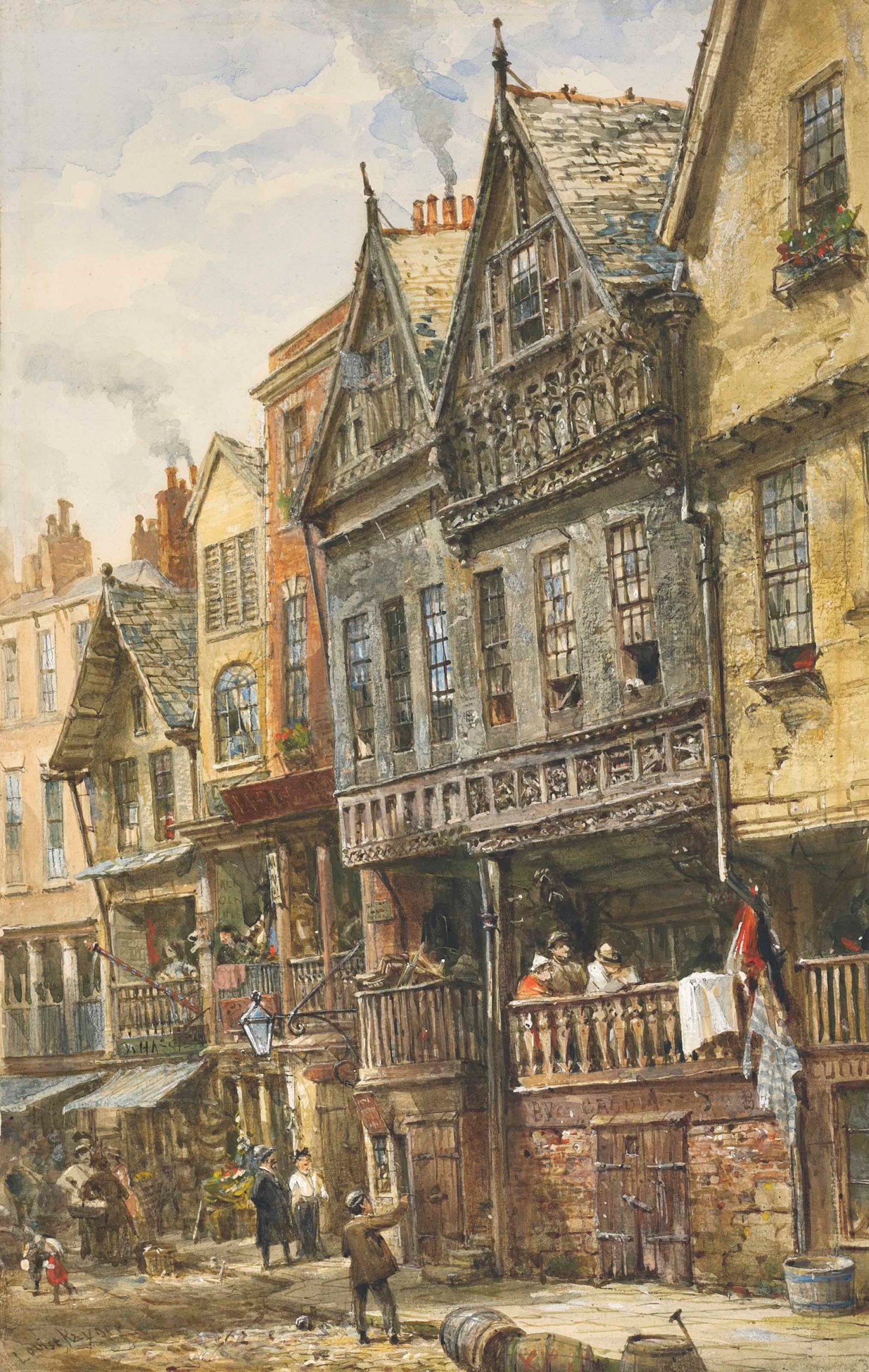 Louise J. Rayner (1832-1924), Watergate Street, Chester | Christie's