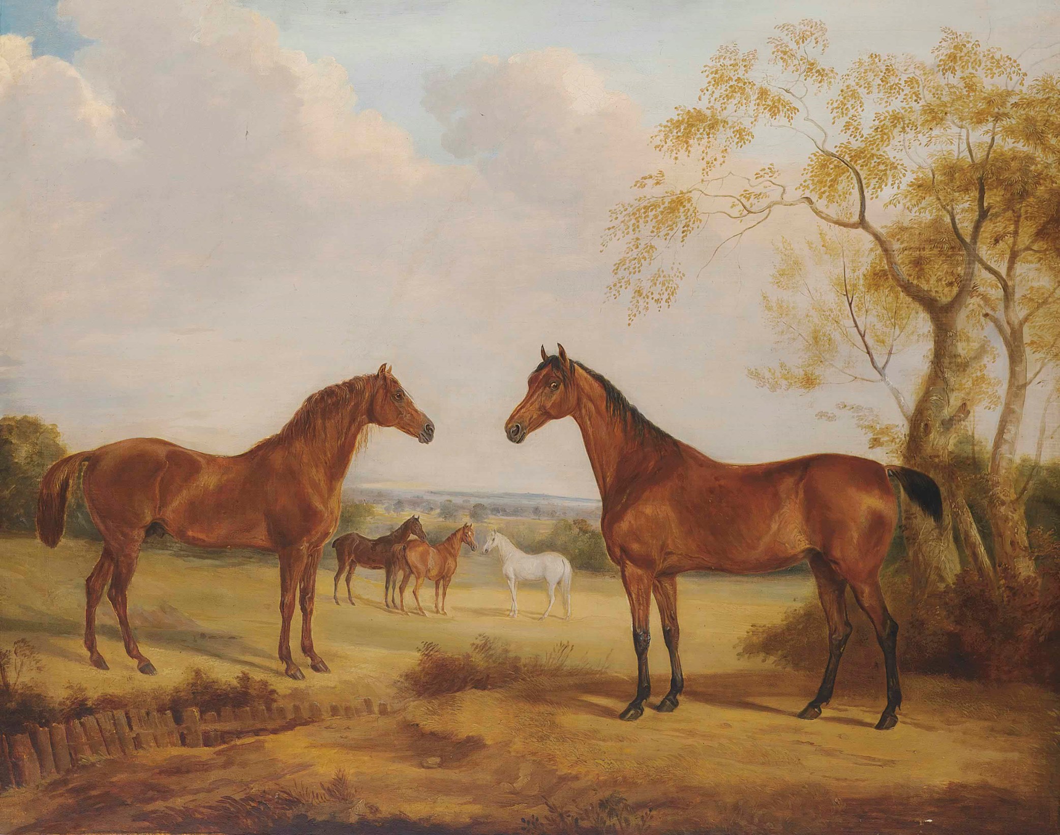 William Webb (1780-1846), Landscape with five horses: the Duke of ...