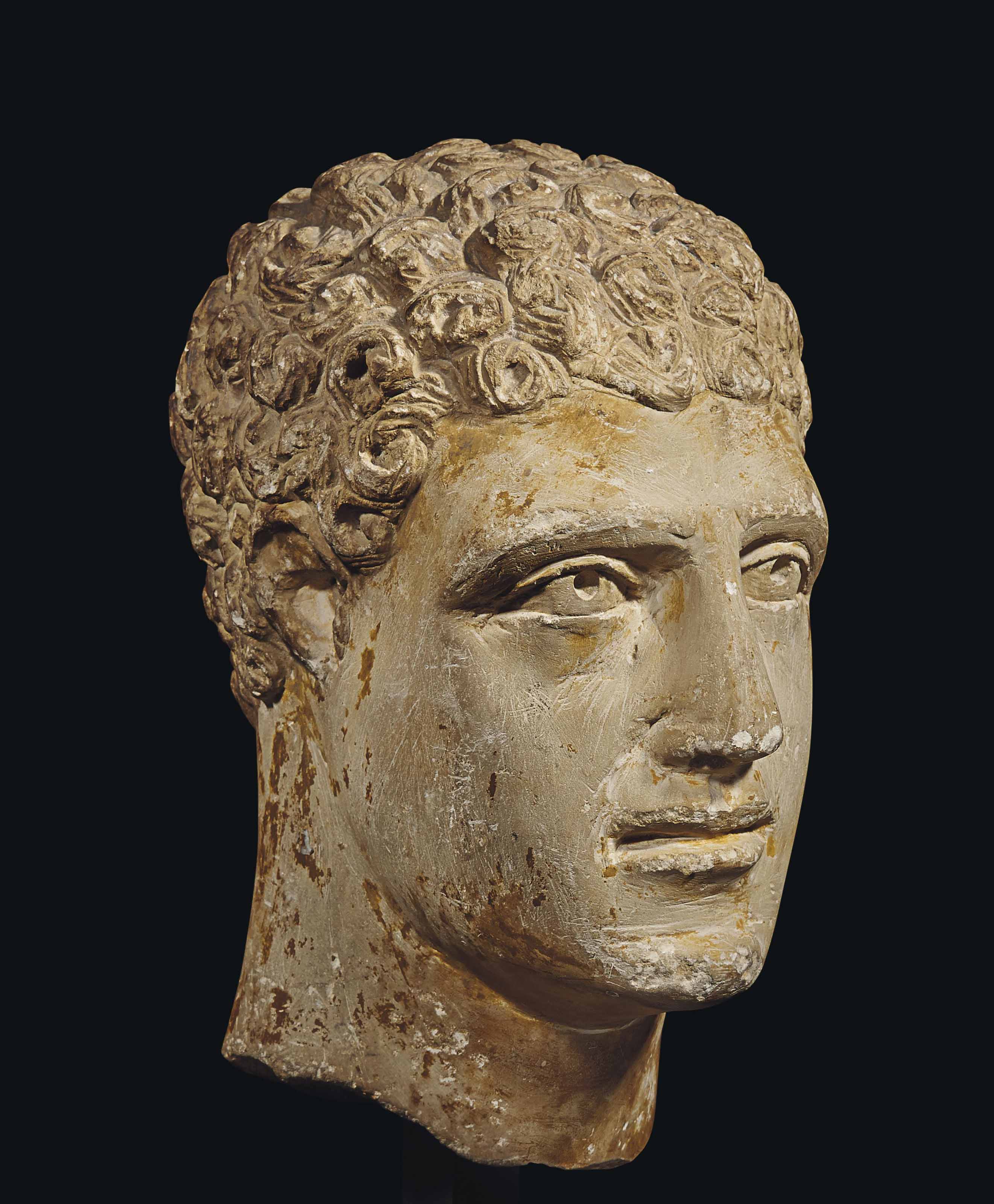 A ROMAN LIMESTONE MALE HEAD , CIRCA 4TH CENTURY A.D. | Christie's