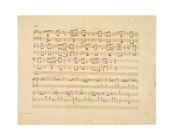 CHOPIN, Frédéric (1810-1849). Autograph music manuscript of two short ...