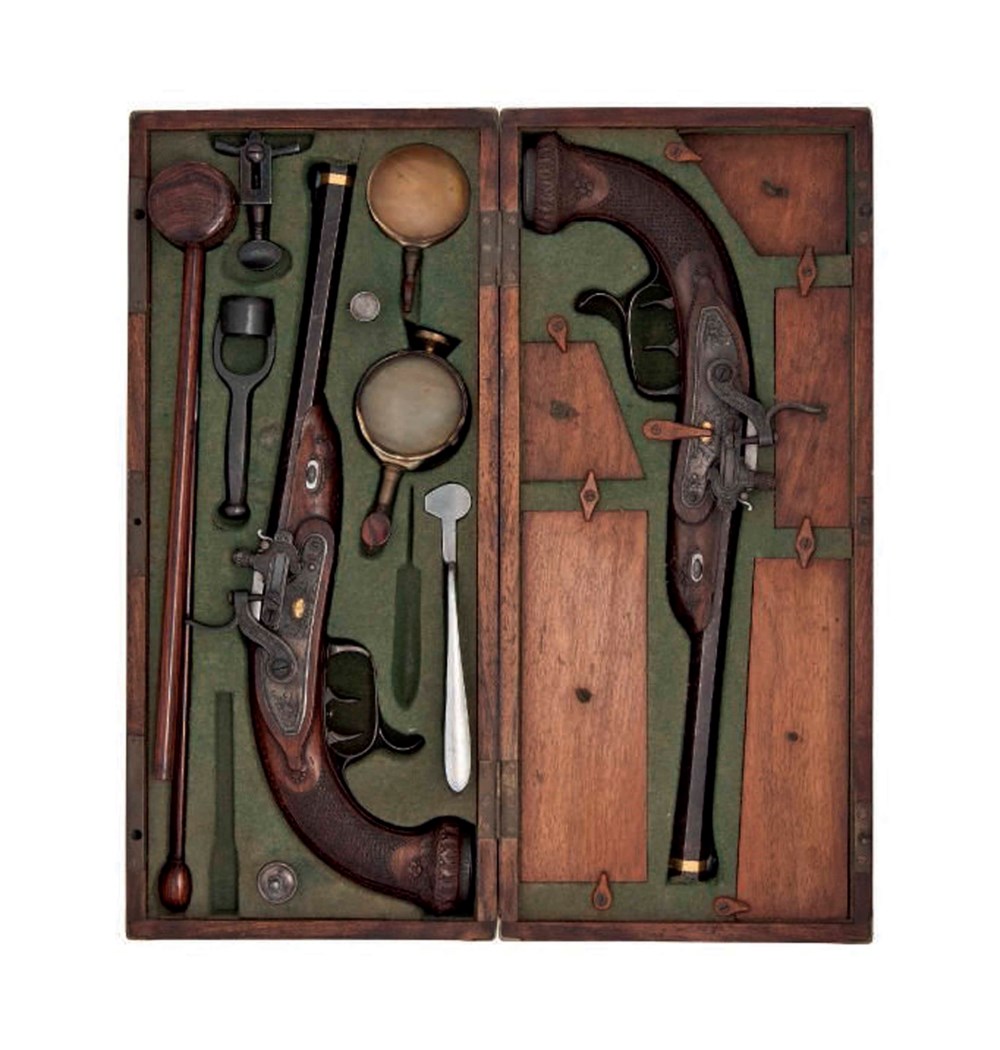 A FINE AND RARE CASED PAIR OF AUSTRIAN SLIDING-PRIMER DETONATOR PISTOLS