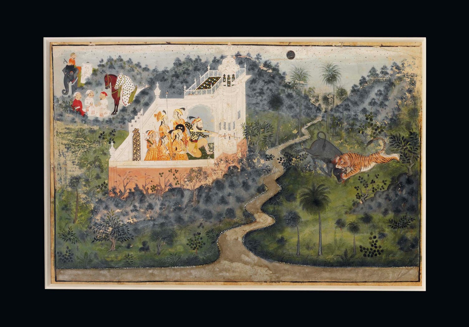 MAHARANA ARI SINGH HUNTING, MEWAR, RAJASTHAN, INDIA, CIRCA 1760 ...