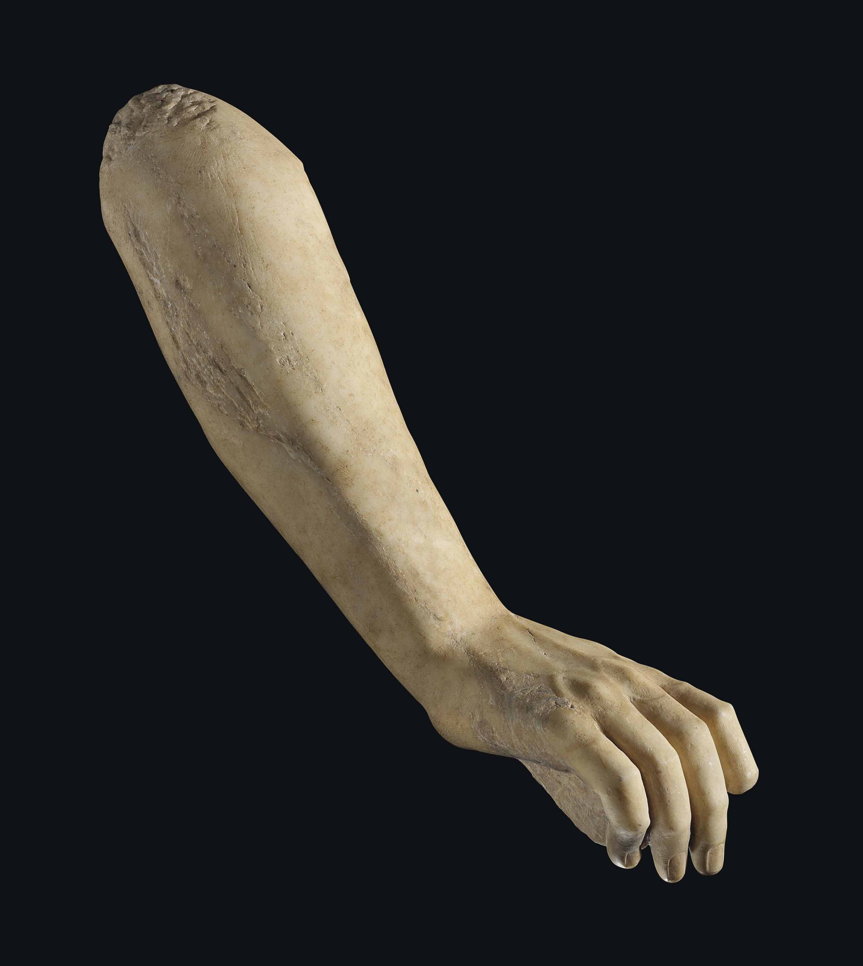A GREEK LIFE-SIZE MARBLE ARM , CLASSICAL PERIOD, CIRCA 5TH-4TH CENTURY ...