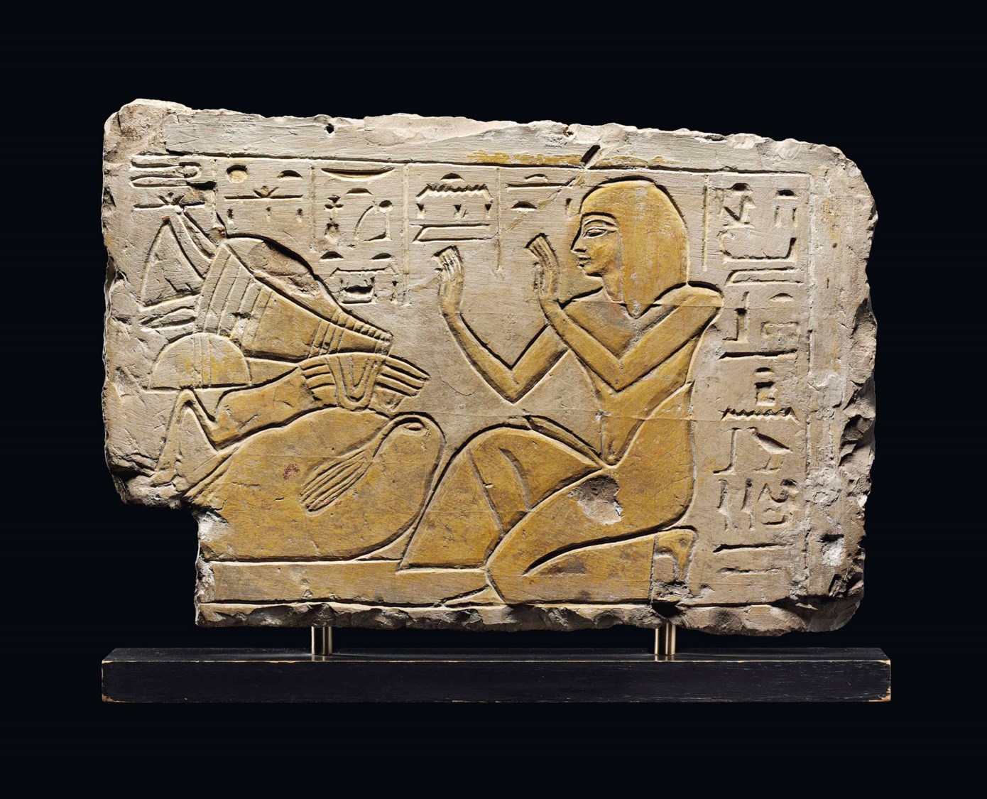 AN EGYPTIAN LIMESTONE STELE FRAGMENT FOR PENBUY, NEW KINGDOM, 19TH ...