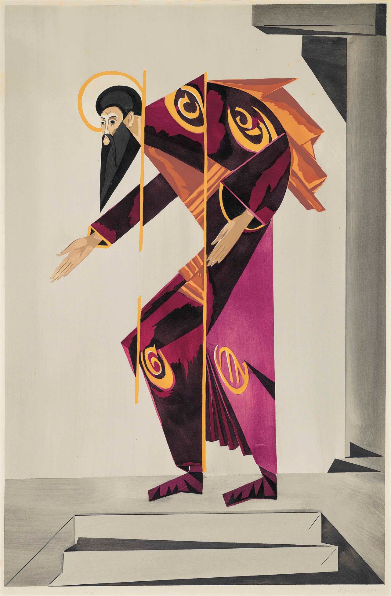 Natalia Goncharova (1881-1962), Costume design for 'Liturgie': St Mark ...