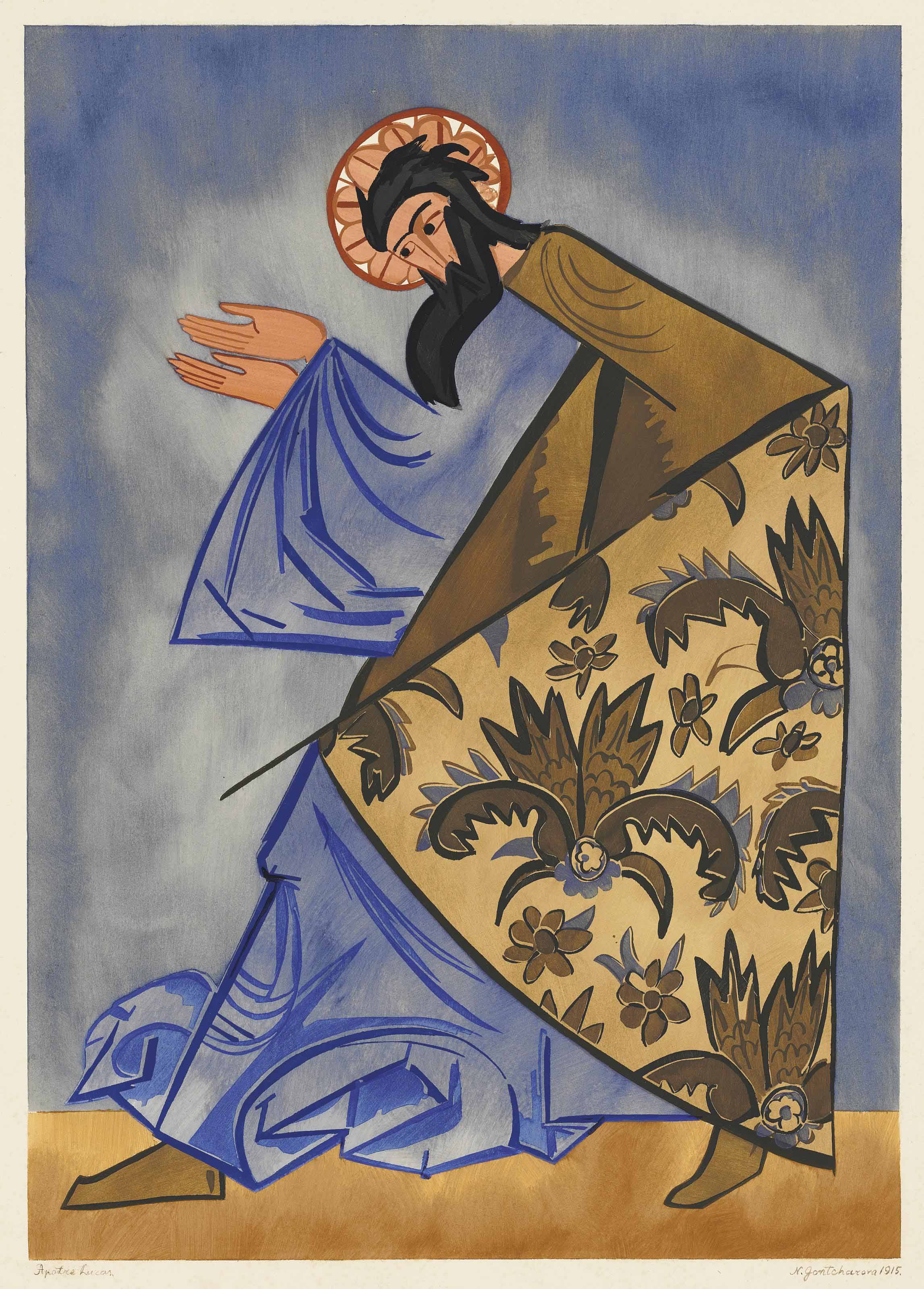 Natalia Goncharova (1881-1962), Costume design for 'Liturgie': St Mark ...