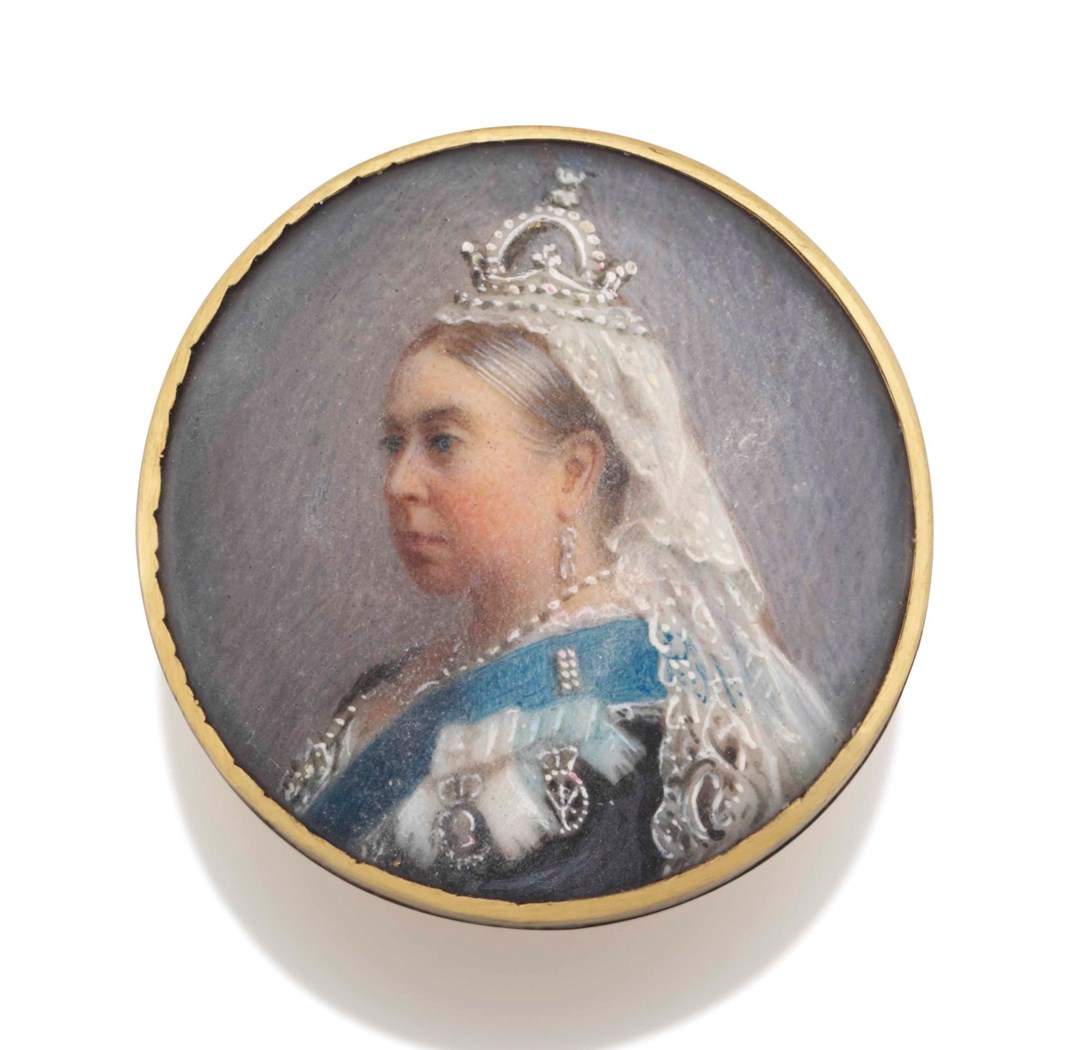 A PORTRAIT MINIATURE OF QUEEN VICTORIA (1819-1901), CIRCA 1897, AFTER ...