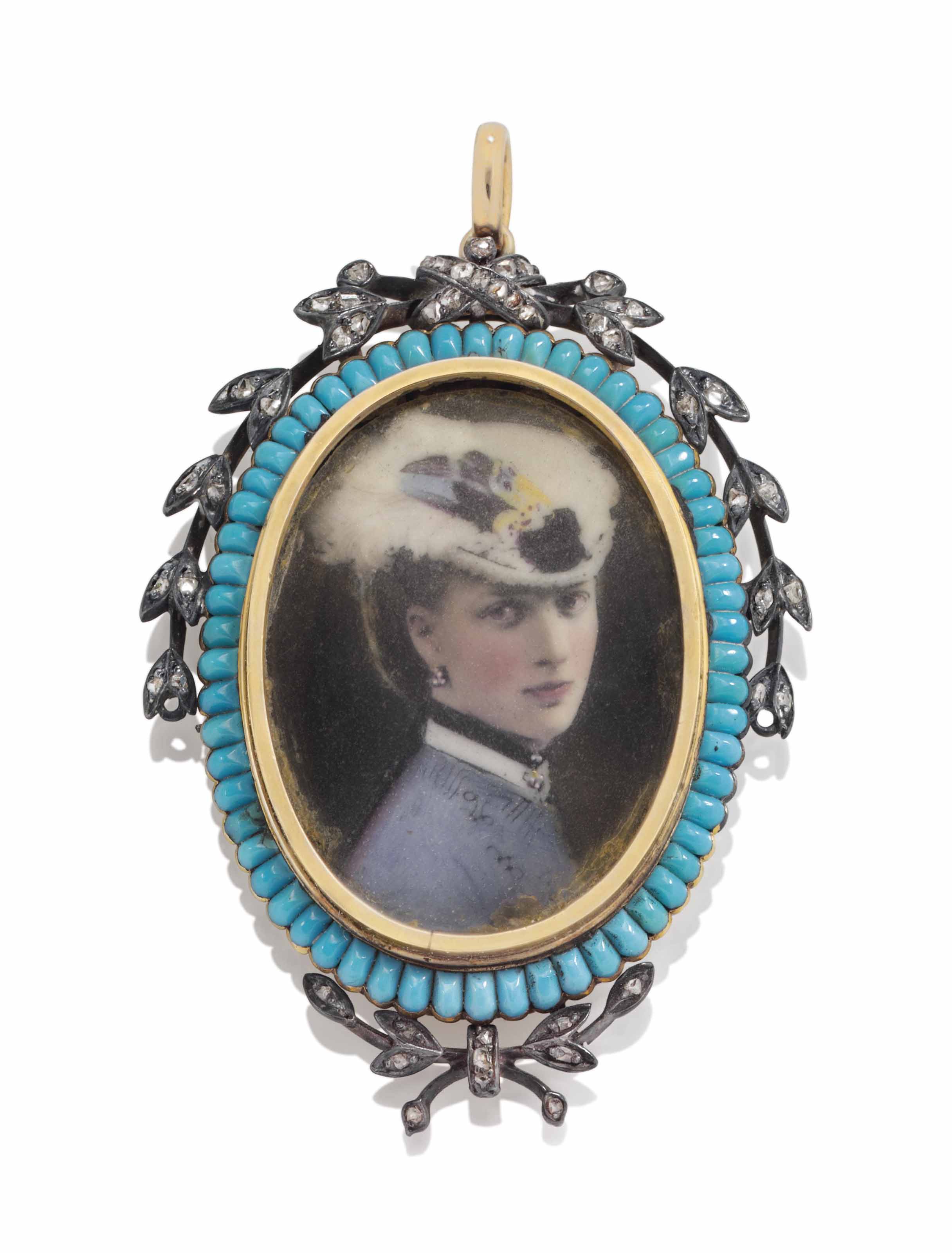 AN ENAMEL PORTRAIT MINIATURE OF QUEEN ALEXANDRA (1844-1925), WHEN ...