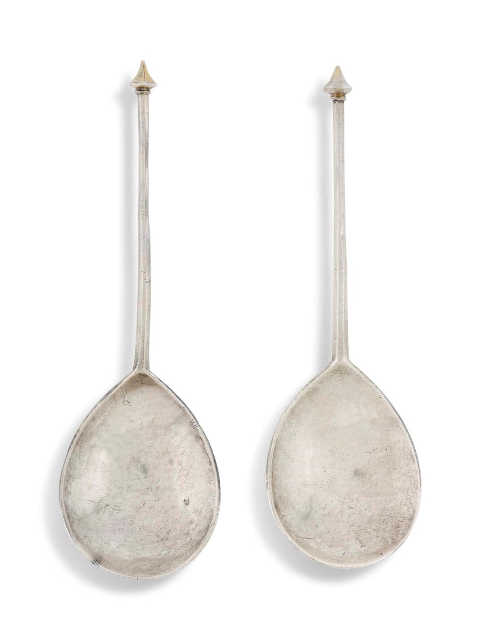 A PAIR OF EDWARD III OR RICHARD II PARCEL-GILT SILVER DIAMOND-POINT ...