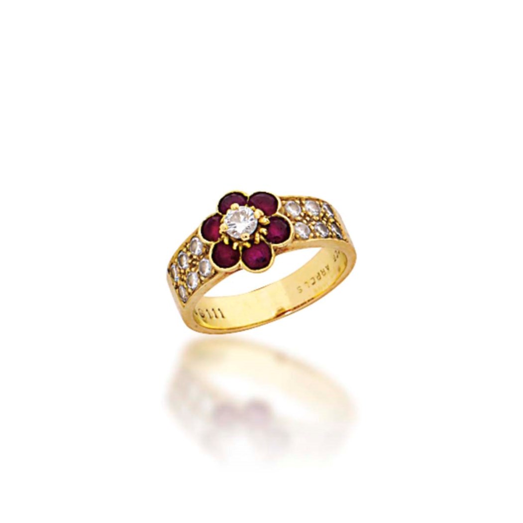 A RUBY AND DIAMOND-SET RING, BY VAN CLEEF & ARPELS | Christie's