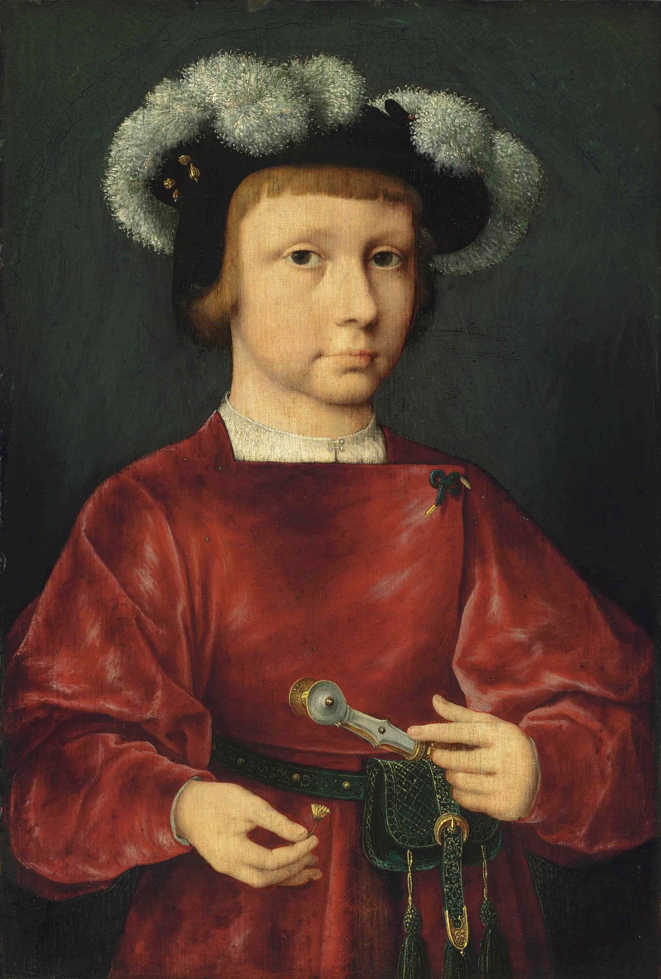 Joos van Cleve (?Cleve ?-1540/1 Antwerp), Portrait of a young nobleman ...