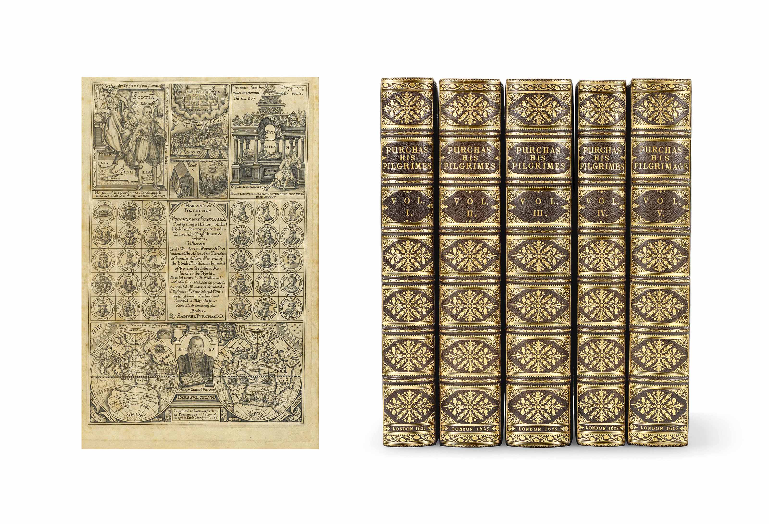 PURCHAS, Samuel (c.1575-1626). Purchas his Pilgrimes. In five books ...