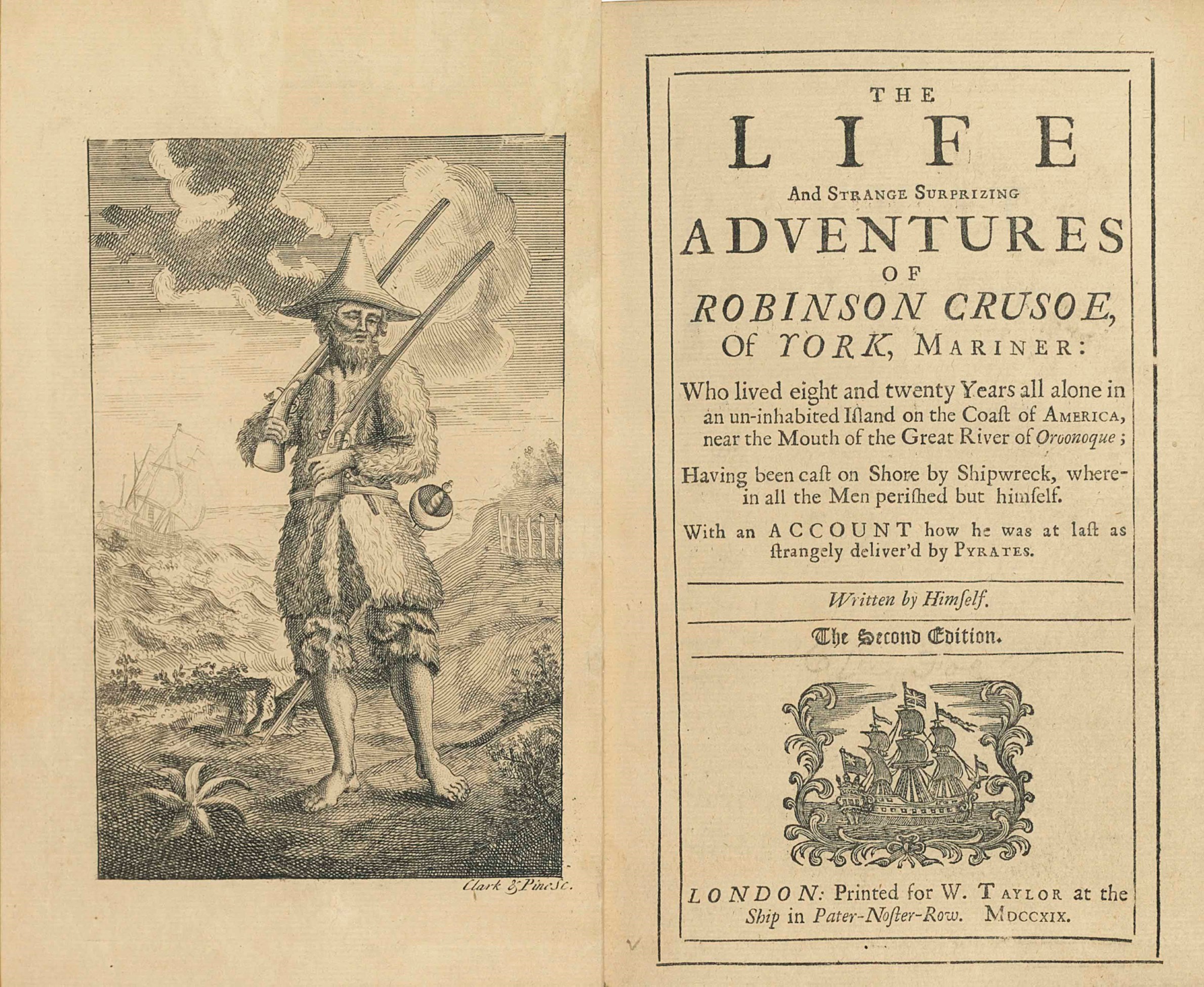 DEFOE, Daniel (1659?-1731). The Life and Adventures of Robinson Crusoe ...