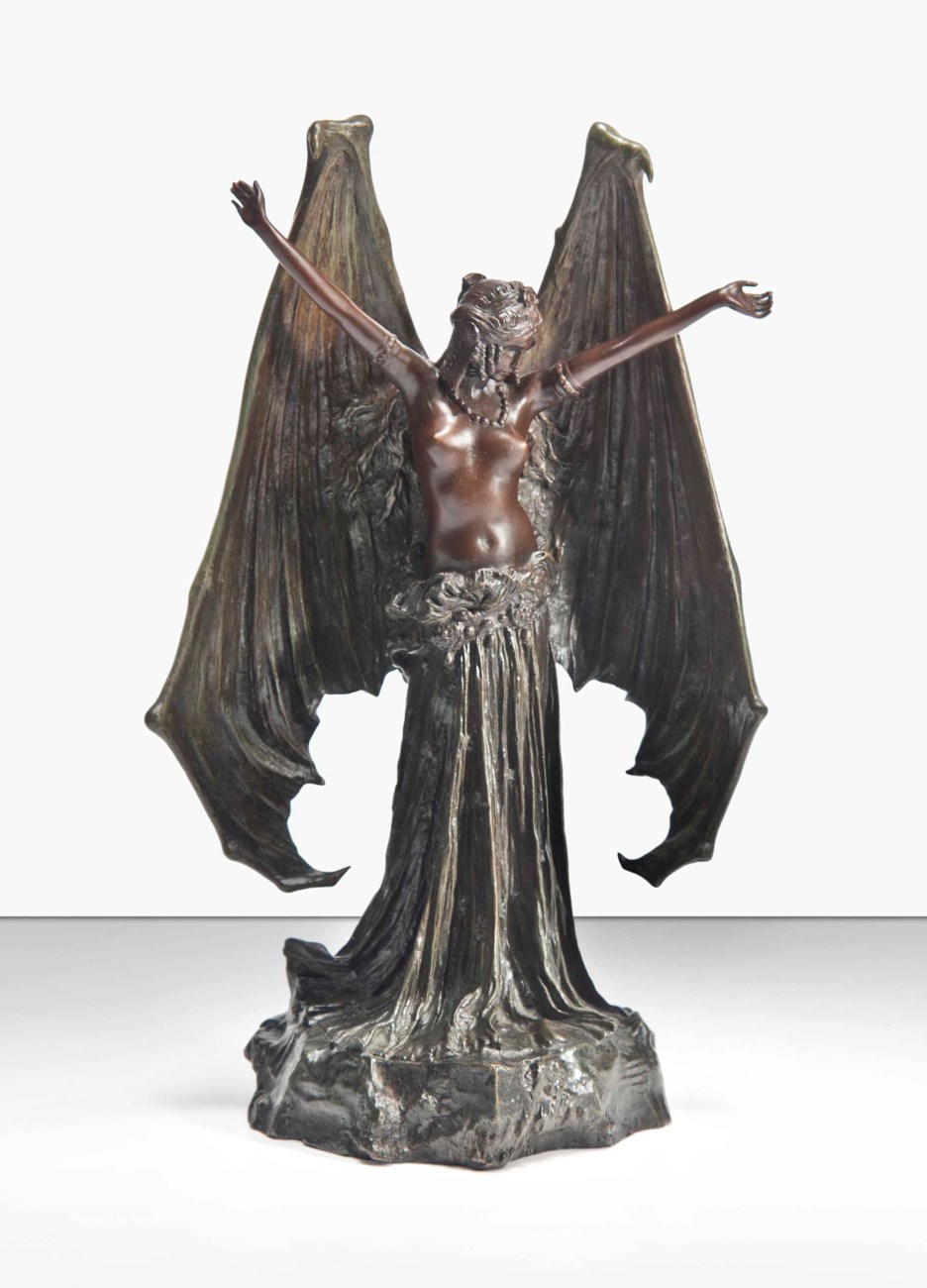 AGATHON LÉONARD (1841-1923), 'LE VAMPIRE' / 'LA CHAUVE-SOURIS', A RARE ...