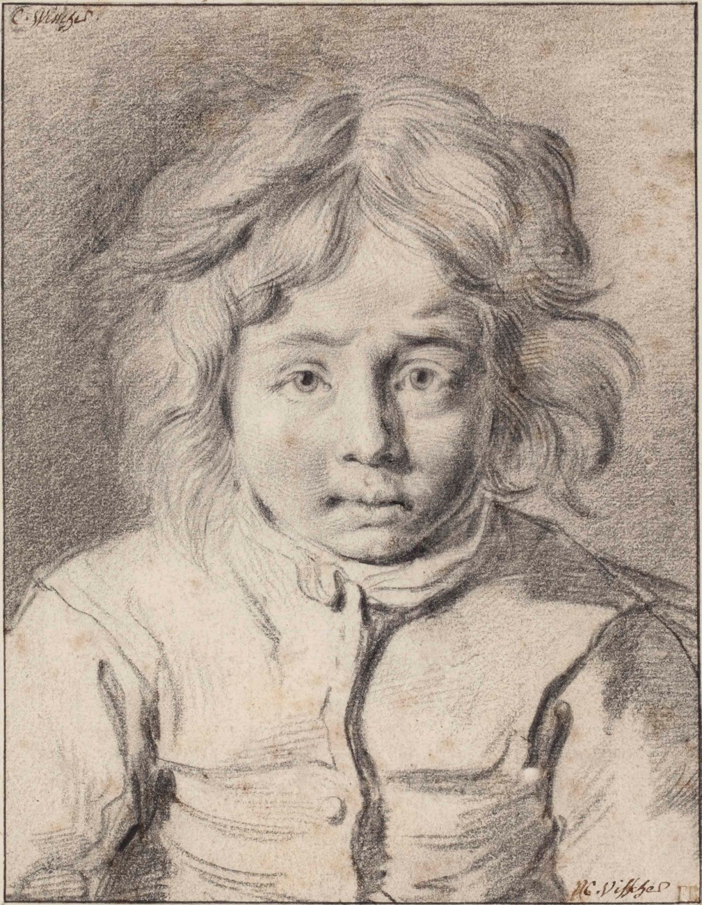 Cornelis Visscher (Haarlem 1628-1658 Amsterdam), Portrait of a young ...