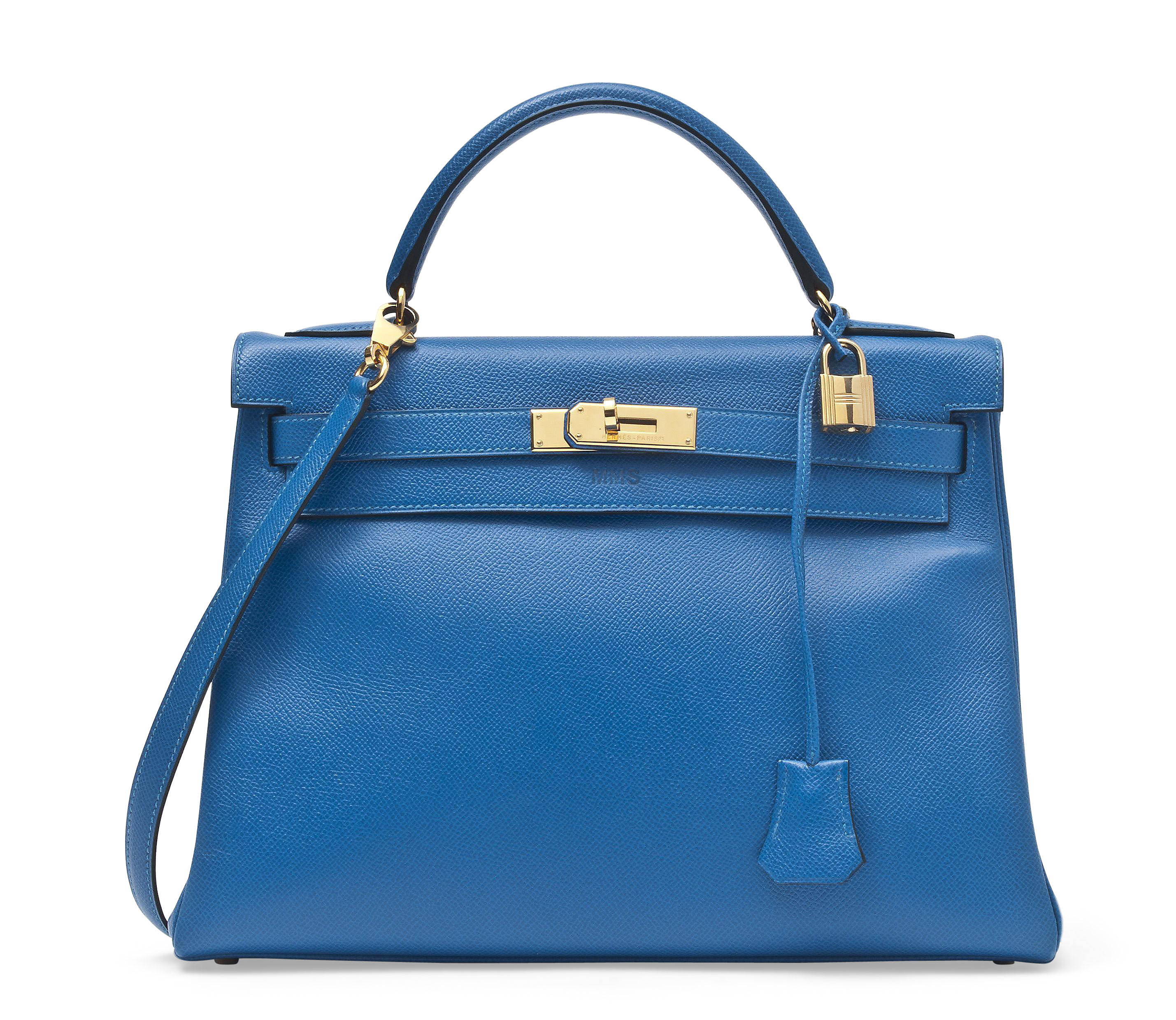 AN AZURE BLUE COURCHEVEL LEATHER KELLY BAG, HERMÈS, 1999 | Christie’s