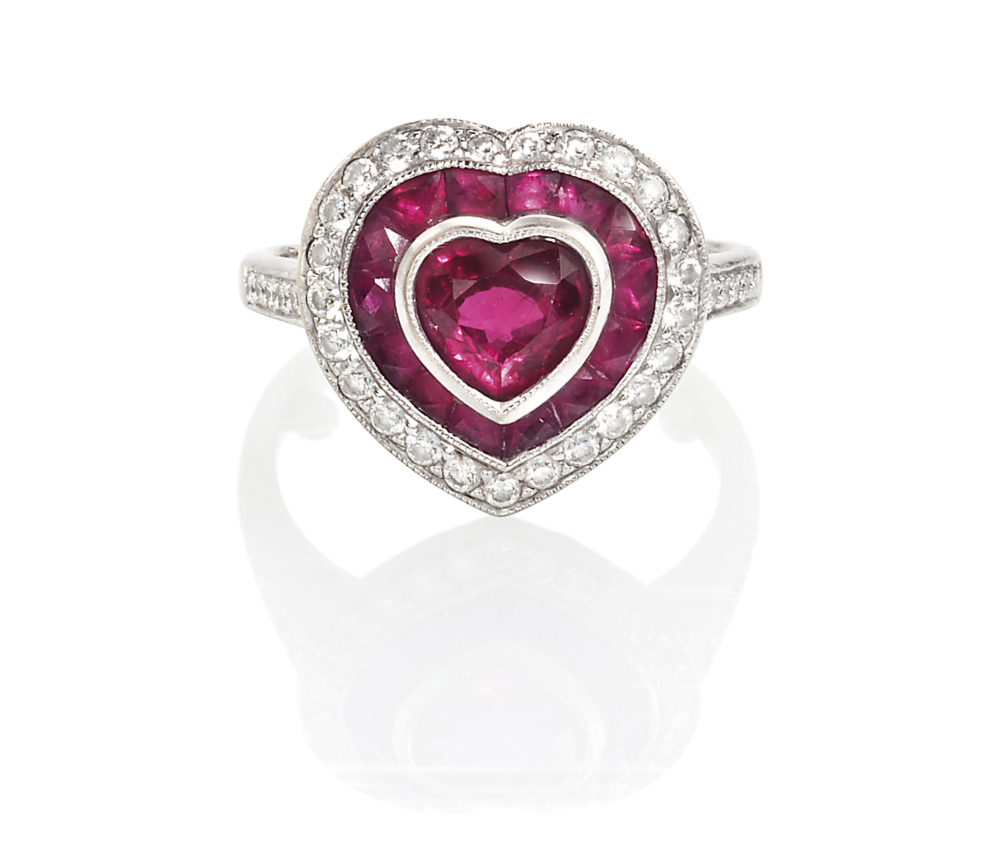 A RUBY AND DIAMOND HEART RING, | Christie’s