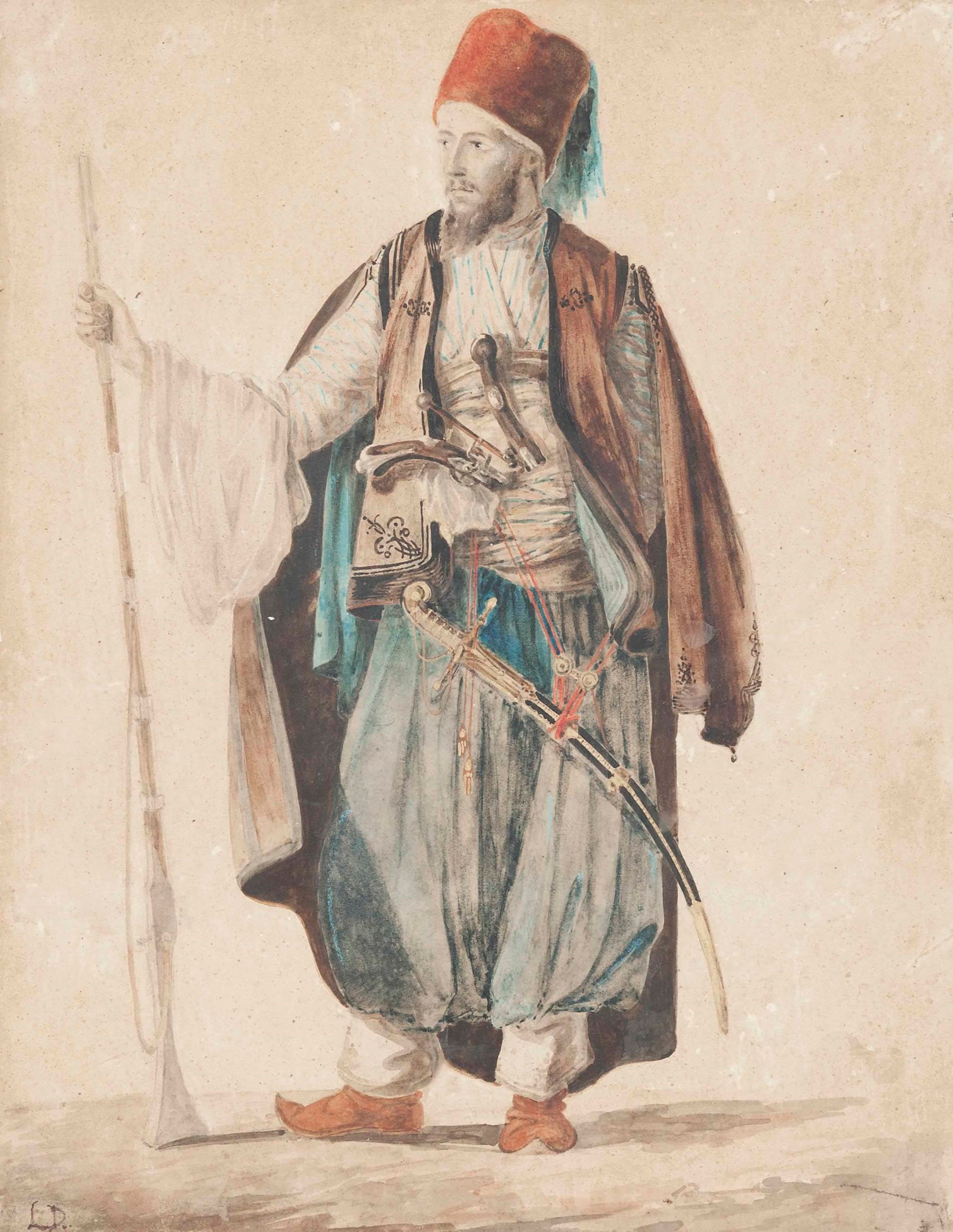 Louis Dupré (FRENCH, 1789-1837), Portrait of an Ottoman from Galata ...