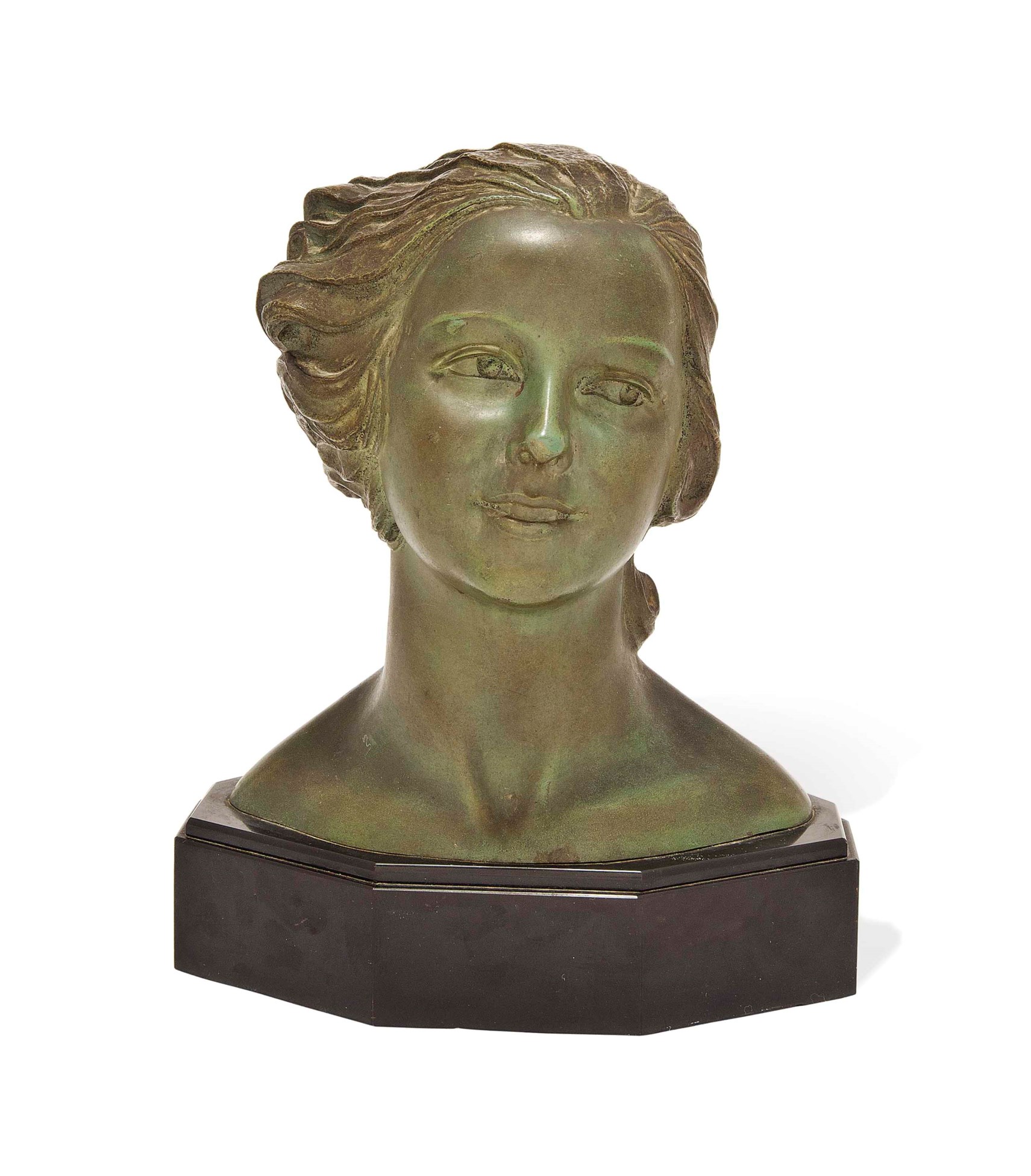 A DEMETRE H. CHIPARUS (1888-1950) COLD-PAINTED BRONZE BUST, CIRCA 1920 ...