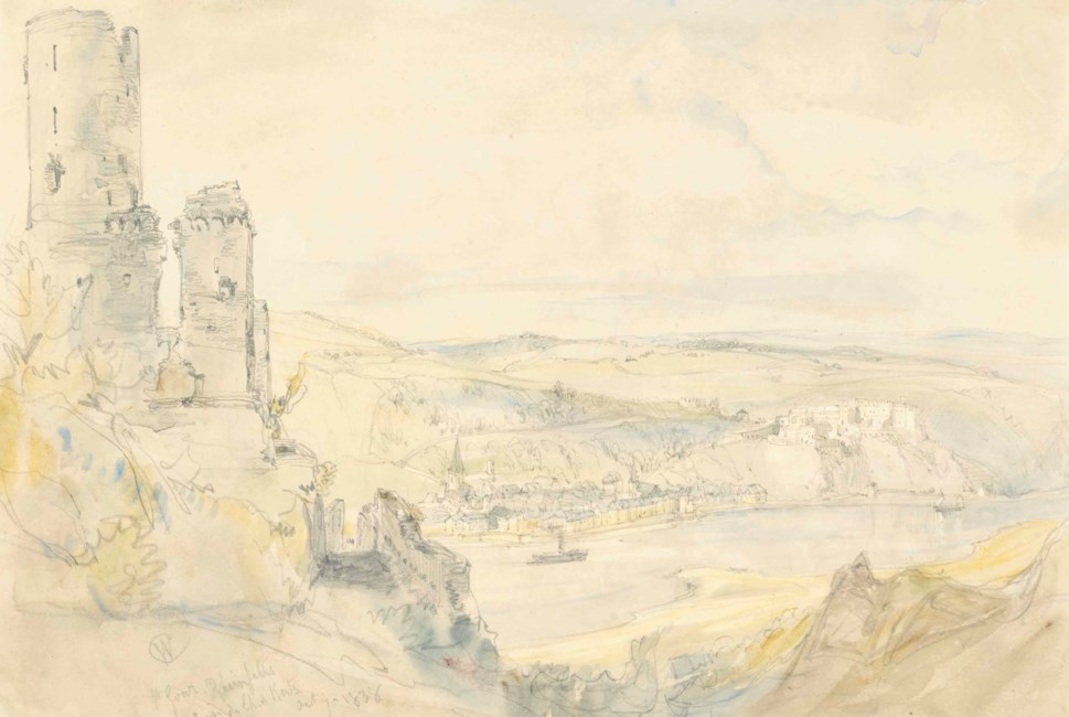 William Callow, R.W.S. (1812-1908), St Goar, Rheinfels, Germany; and ...