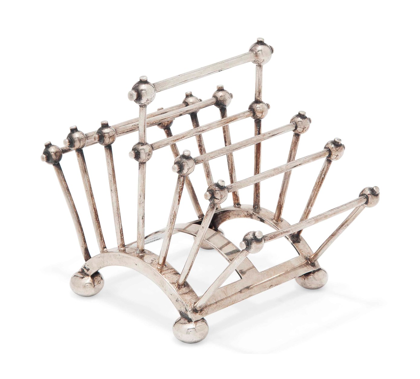A HUKIN & HEATH SILVER PLATED TOAST RACK ATTRIBUTED TO CHRISTOPHER ...