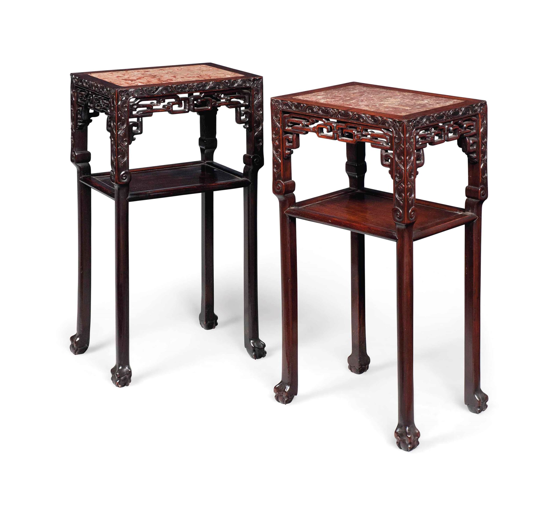 A PAIR OF CHINESE HONGMU TABLES, LATE 19TH / EARLY 20TH CENTURY ...