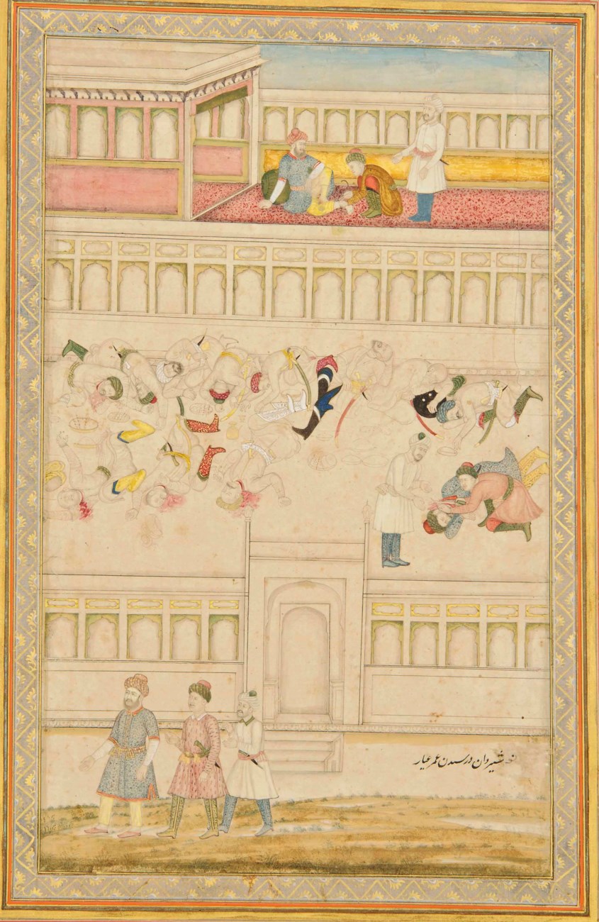 A LARGE ILLUSTRATION TO THE HAMZANAMA: LED BY SONGHUR BALKHI AND LULU ...