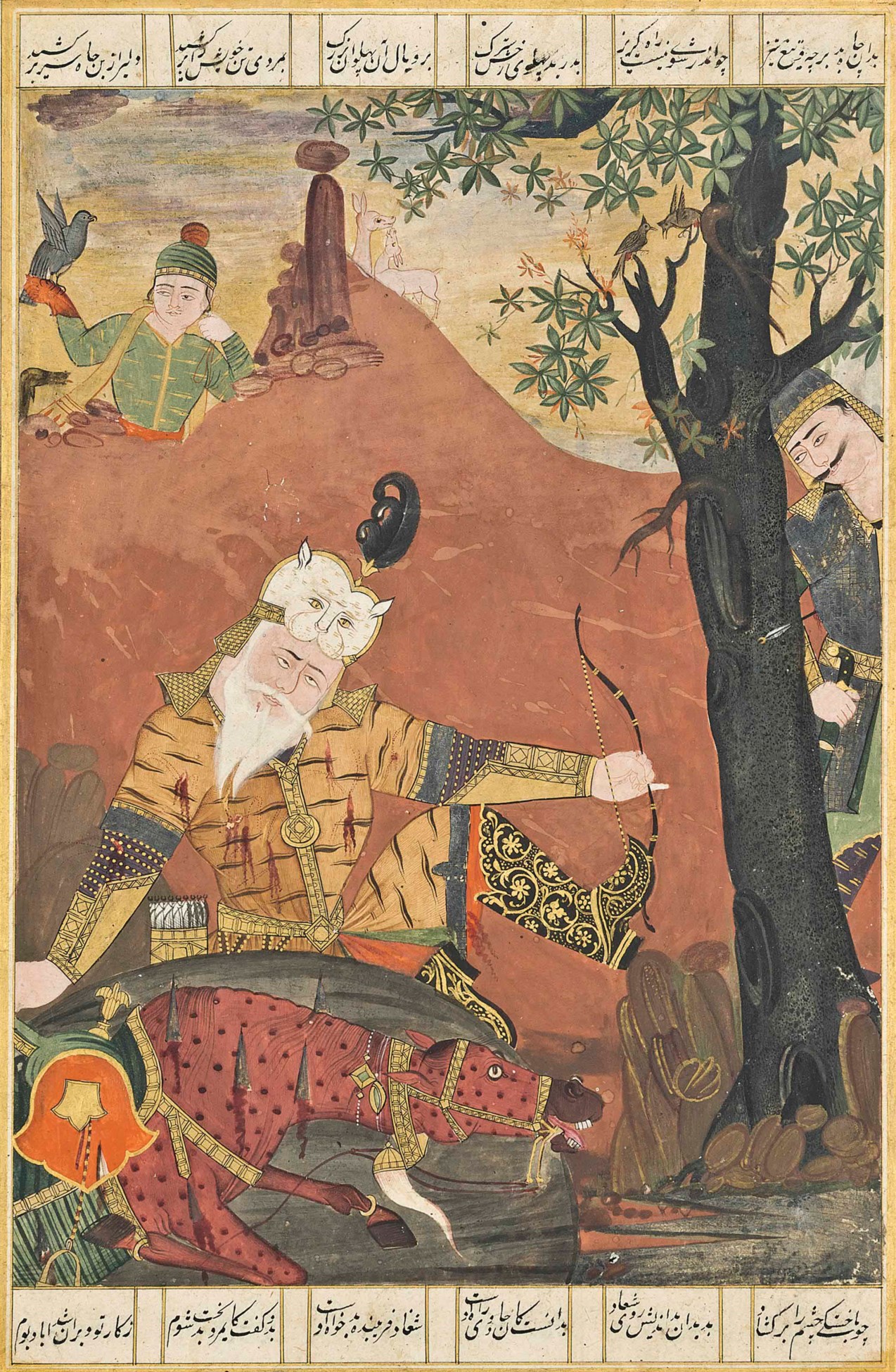 A FOLIO FROM A LARGE ILLUSTRATED SHAHNAMA (BOOK OF KINGS): THE DEATH OF ...