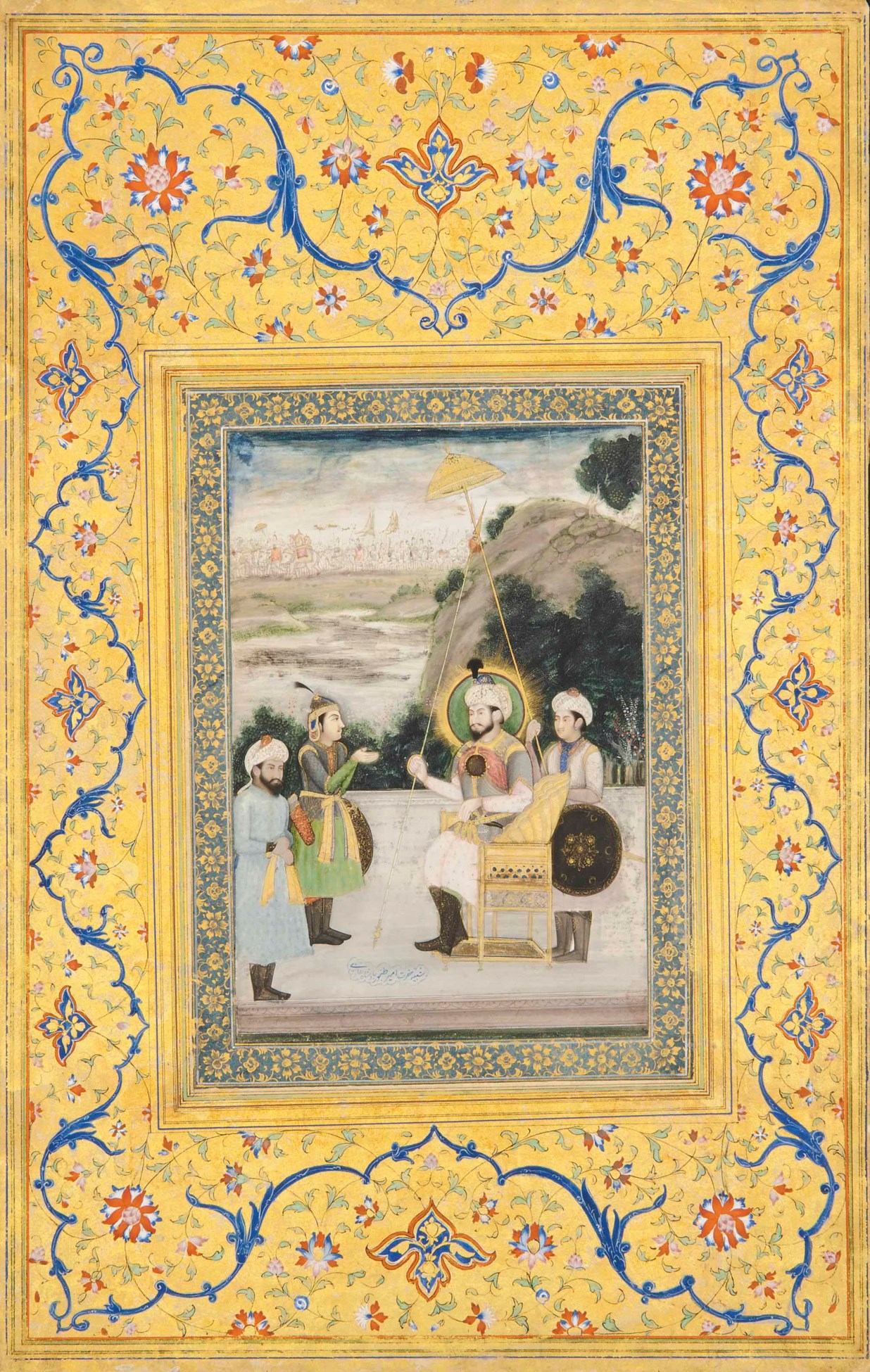 AN ALBUM PAGE: TIMUR ENTHRONED, DELHI, MUGHAL INDIA, LATE 18TH CENTURY ...