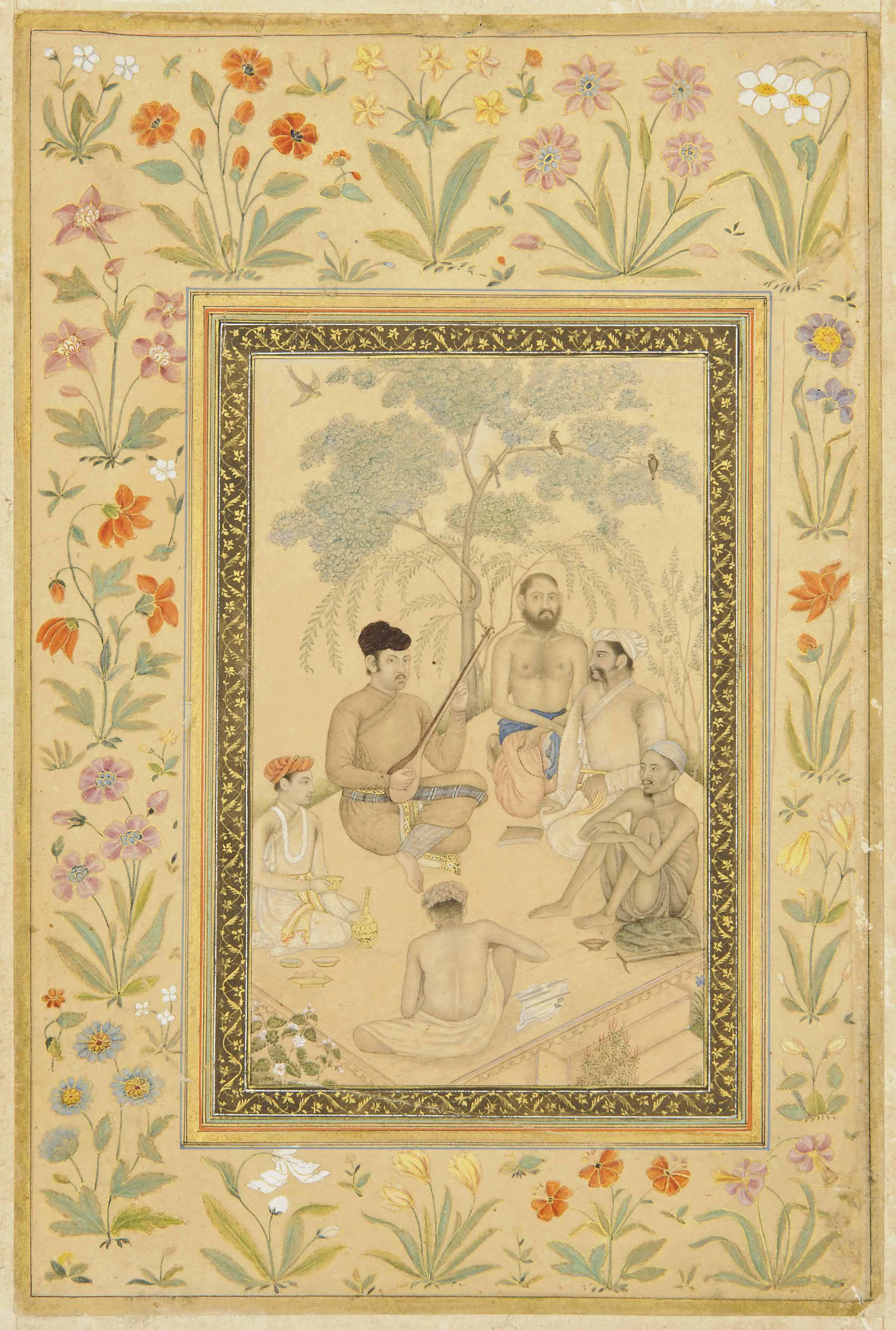 AN ALBUM PAGE: TIMUR ENTHRONED, DELHI, MUGHAL INDIA, LATE 18TH CENTURY ...