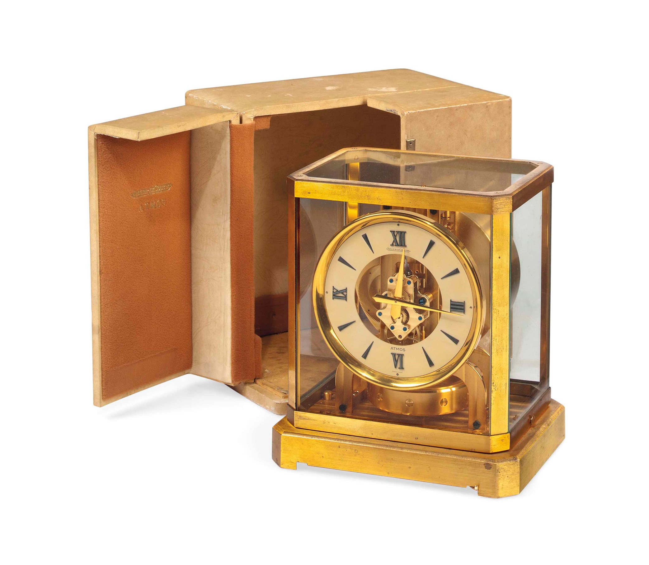 A GILT-BRASS ATMOS CLOCK, ATMOS III, NO. 75071, JAEGER LECOULTRE ...