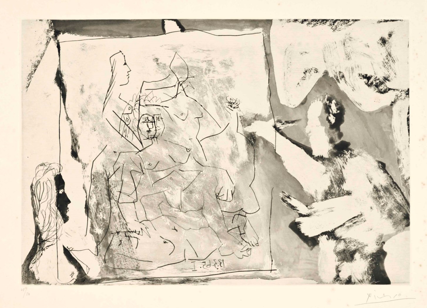 Pablo Picasso (1881-1973), Dans l'Atelier: toile avec Quatre Femmes (Bloch 1219; Baer 1201 ...