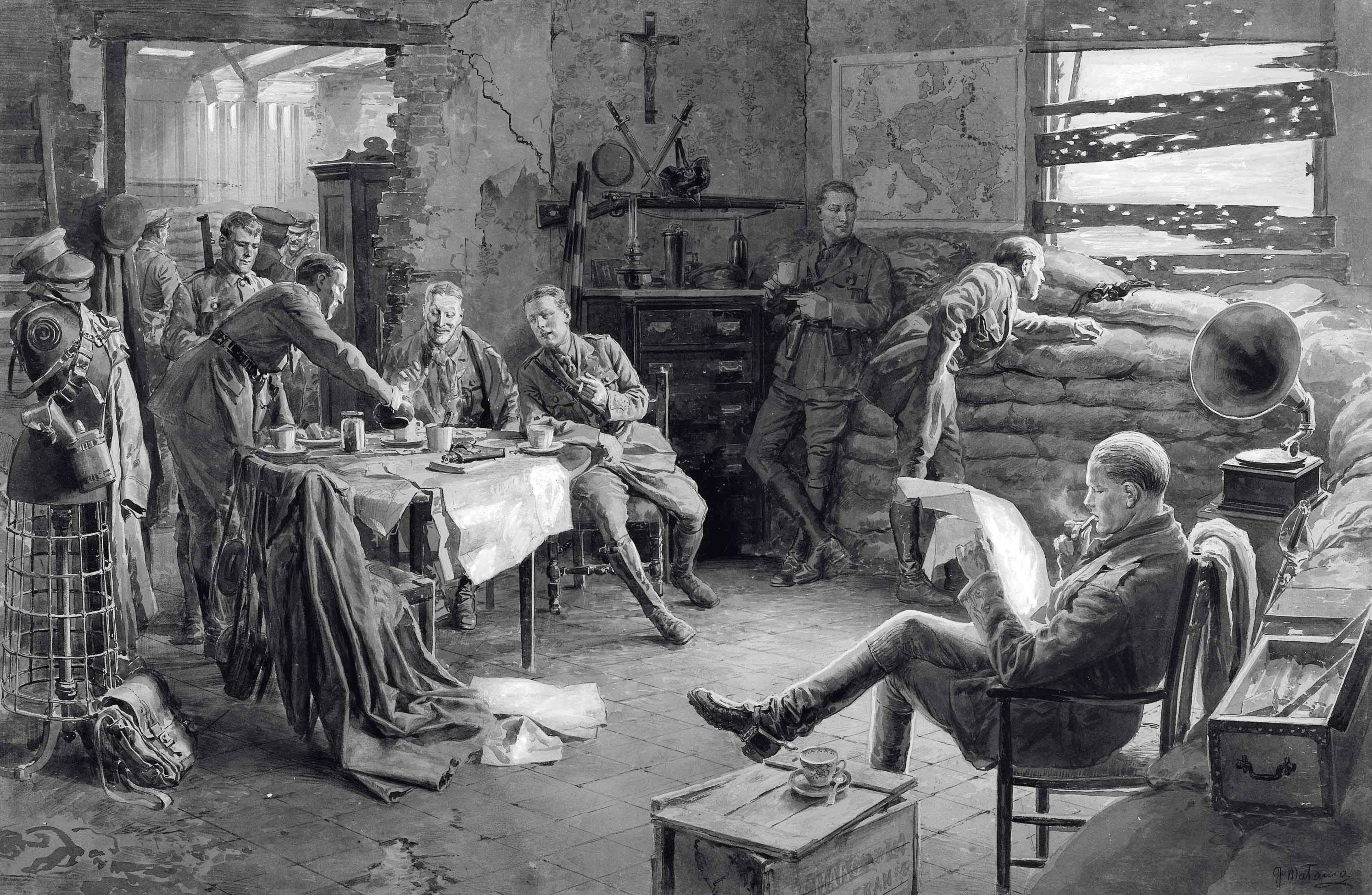 Fortunino Matania, R.I. (1881-1963), With the British Office in the ...