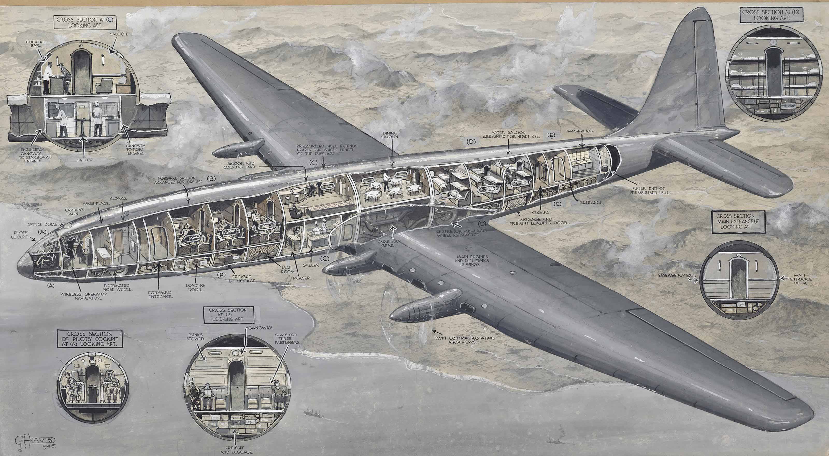 George Horace Davis (1881-1963) , The 'Bristol Brabazon 1' airliner ...