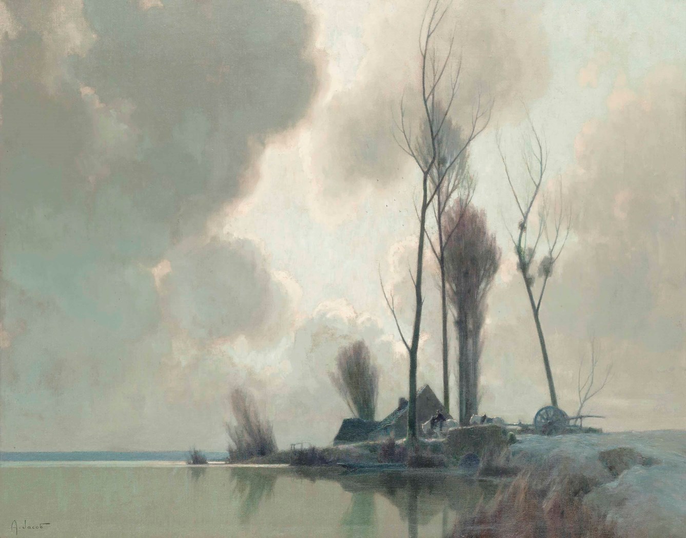 Alexandre-Louis Jacob (French, 1876-1972), A lakeside crossing | Christie's
