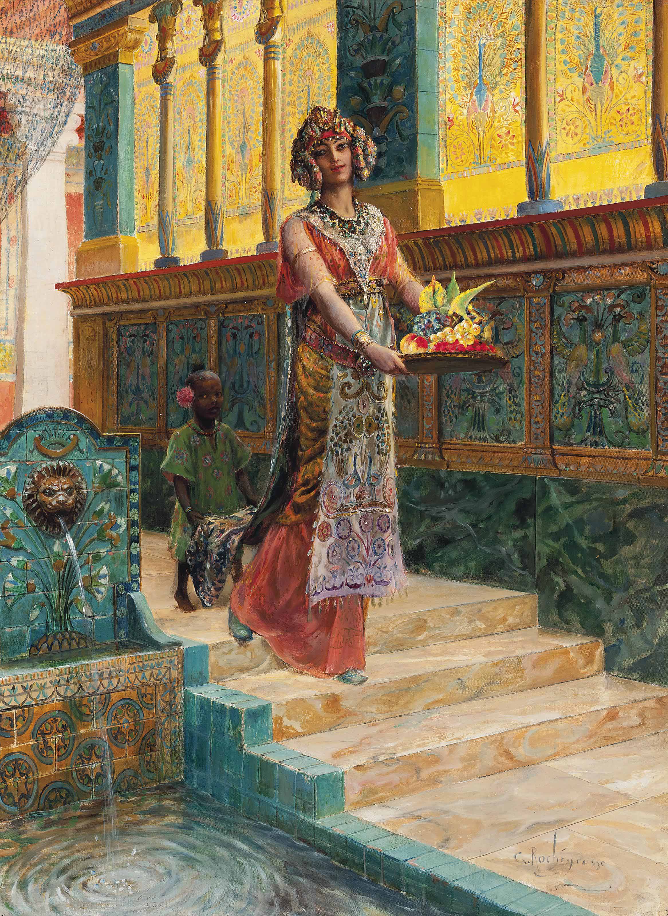 Georges Antoine Rochegrosse (FRENCH, 1859-1938) , An eastern beauty ...