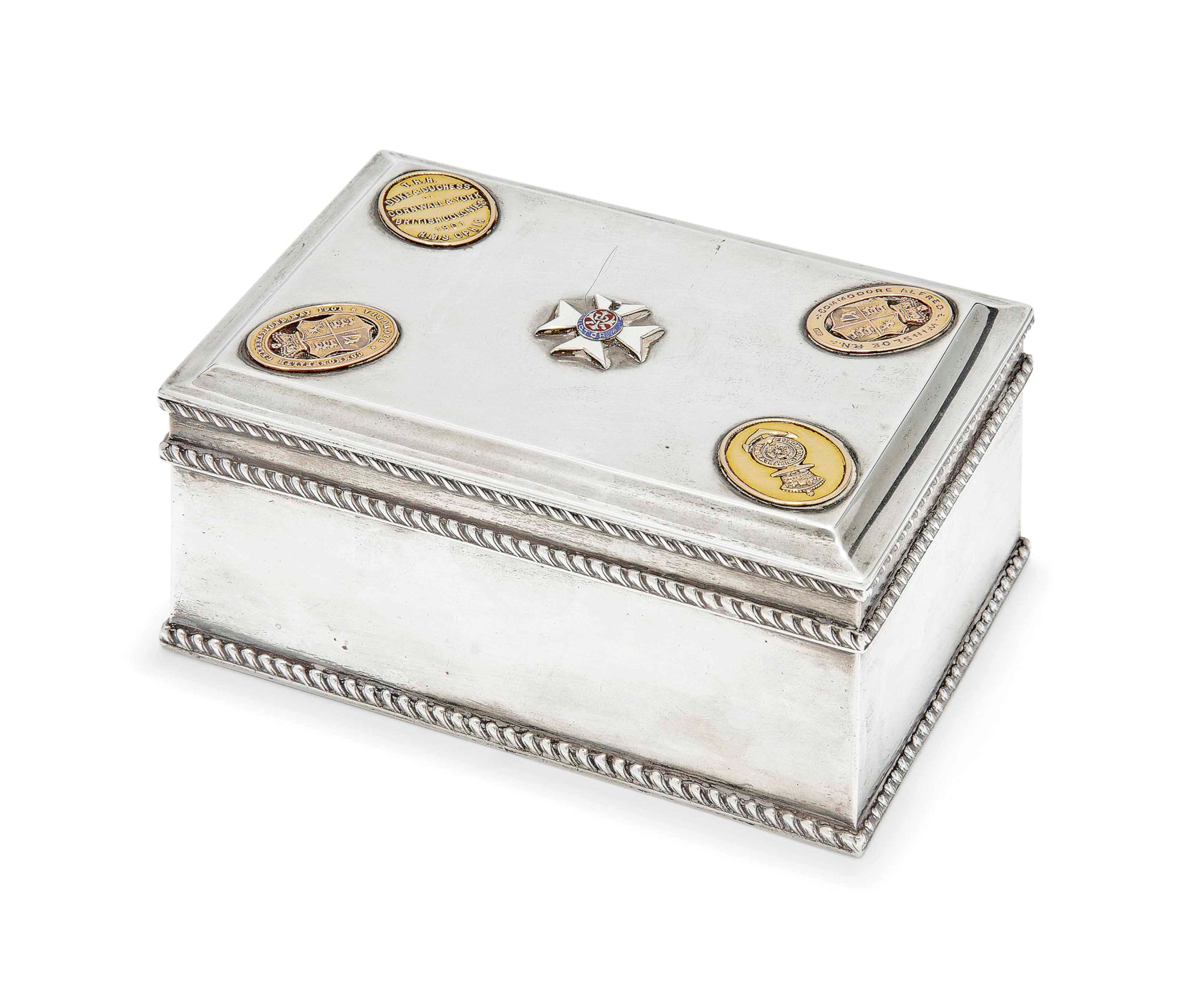 A ROYAL GIFT:- A LATE VICTORIAN SILVER CIGARETTE BOX, MARK OF WILLIAM ...