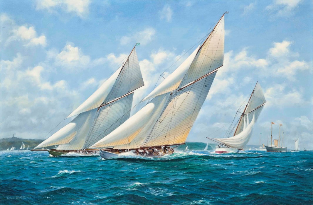 David Brackman (London 1932-2007), Big-cutters racing in close quarters ...