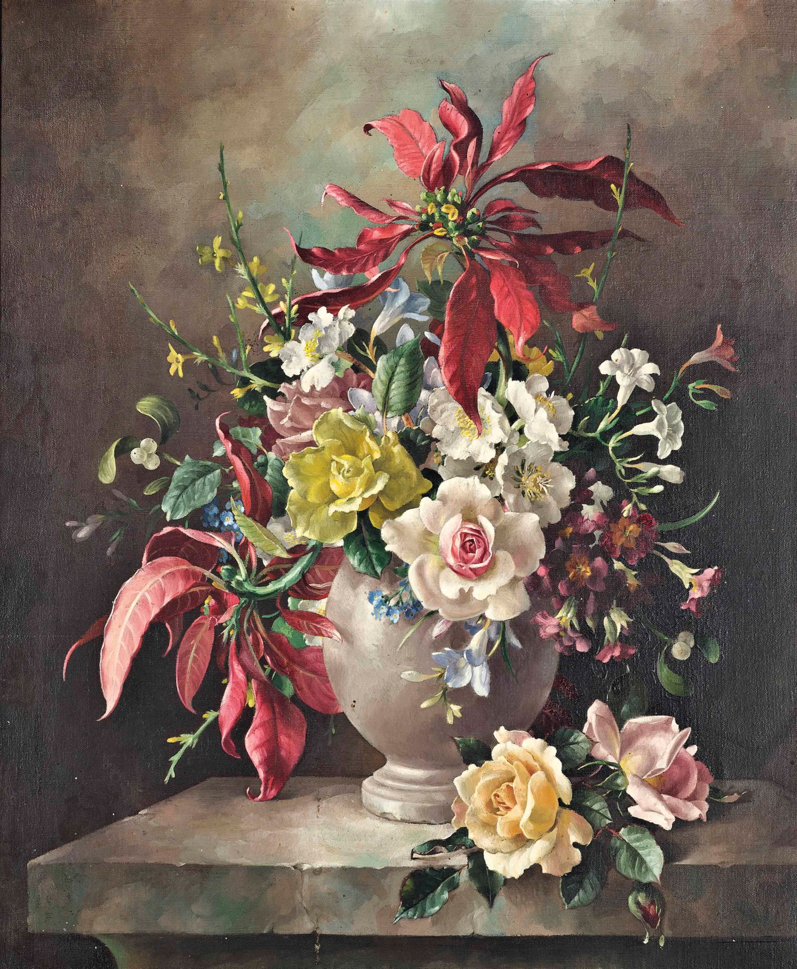 Harold Clayton (1896-1979), Roses, dog roses, freesias, primroses ...