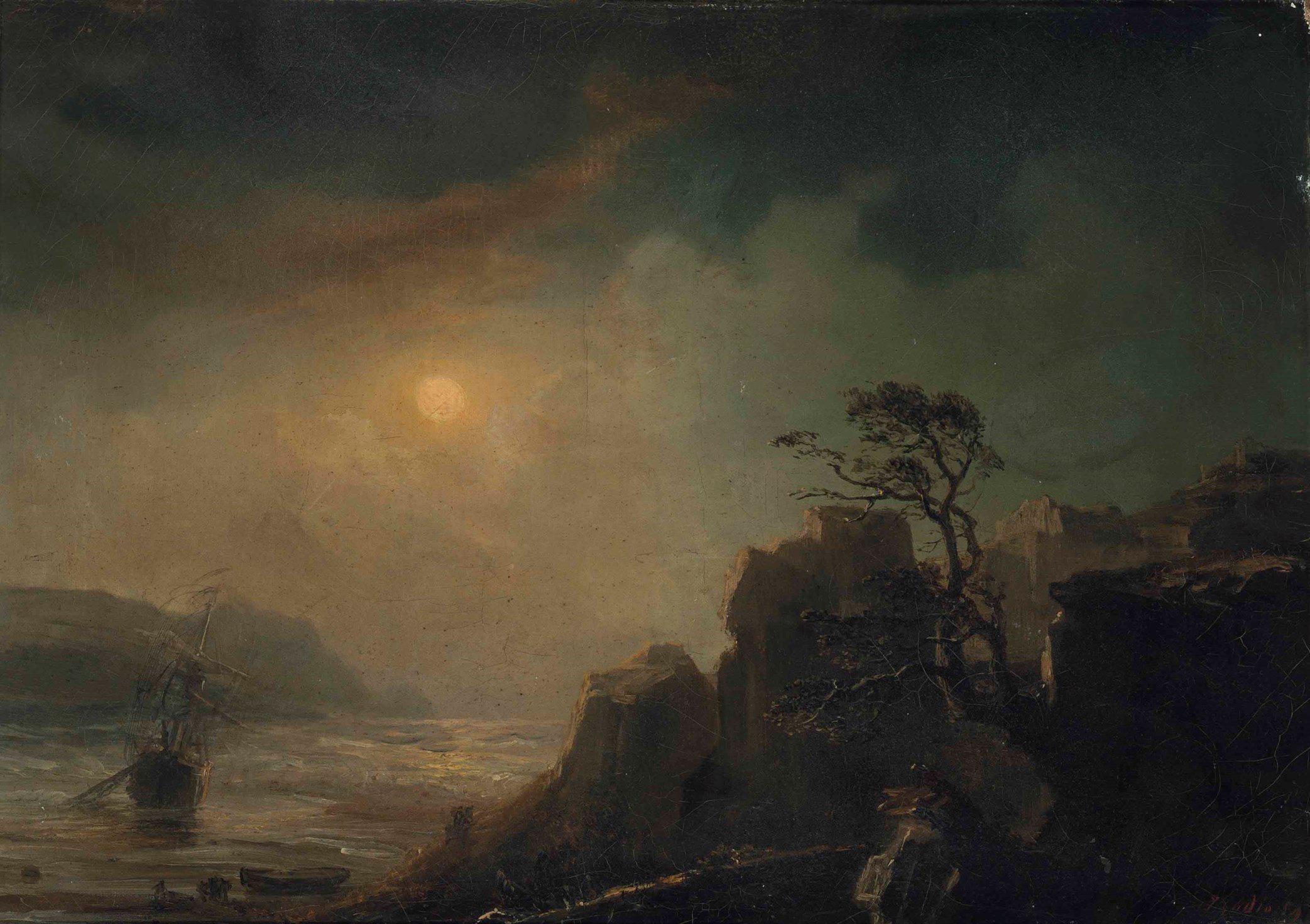 Baron Jean-Théodore-Antoine Gudin (French, 1802-1880), A fishing vessel ...