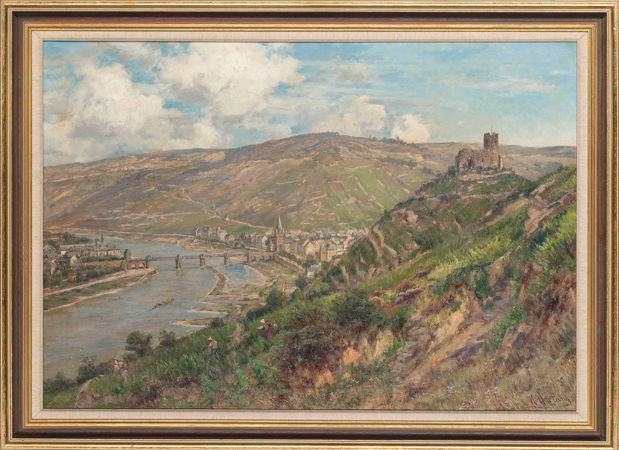 Heinrich Hartung (German, 1851-1919), Oberwesel on the river Rhine ...