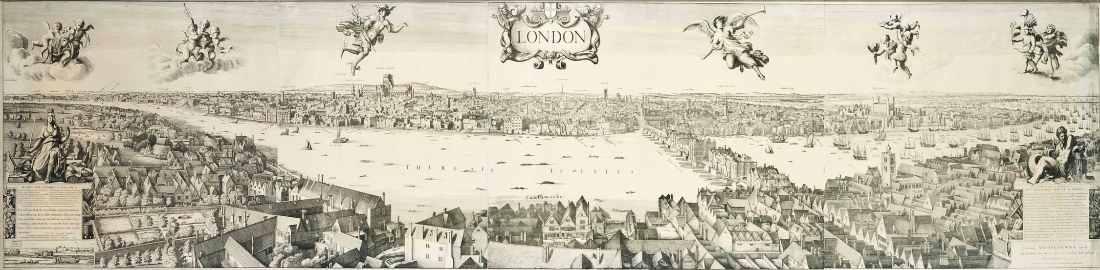A PRINT OF A VIEW OF LONDON IN 1647, AFTER WENCESLAUS HOLLAR, FIRST ...
