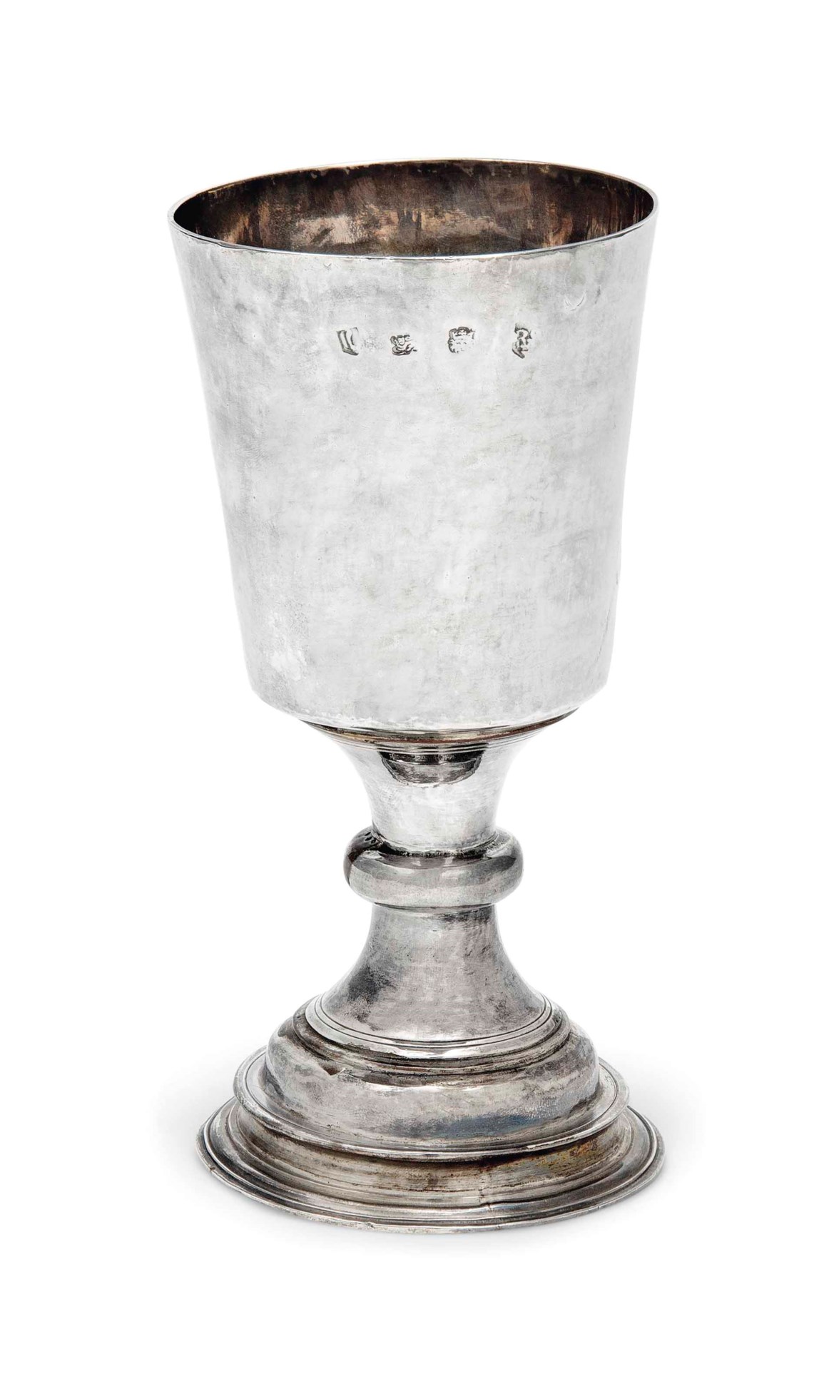 A CHARLES I SILVER COMMUNION CUP, MARK OF RS, HEART BELOW (REVISED ...