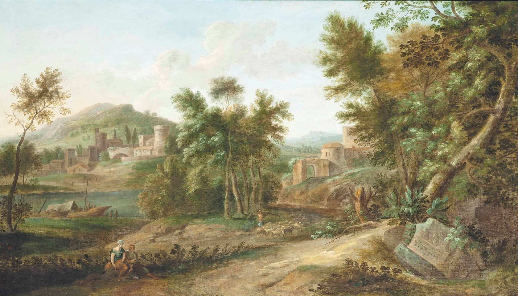 Circle of Gaspard Dughet, called Gaspard Poussin (Rome 1615-1675) , An ...