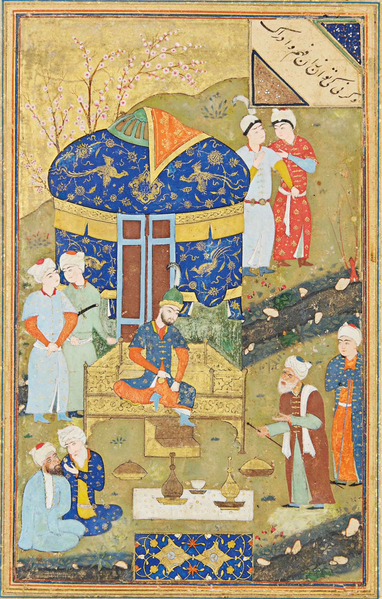 AN ILLUSTRATED FOLIO : A RULER HEARING A PETITION, KHURASAN STYLE, 16TH ...