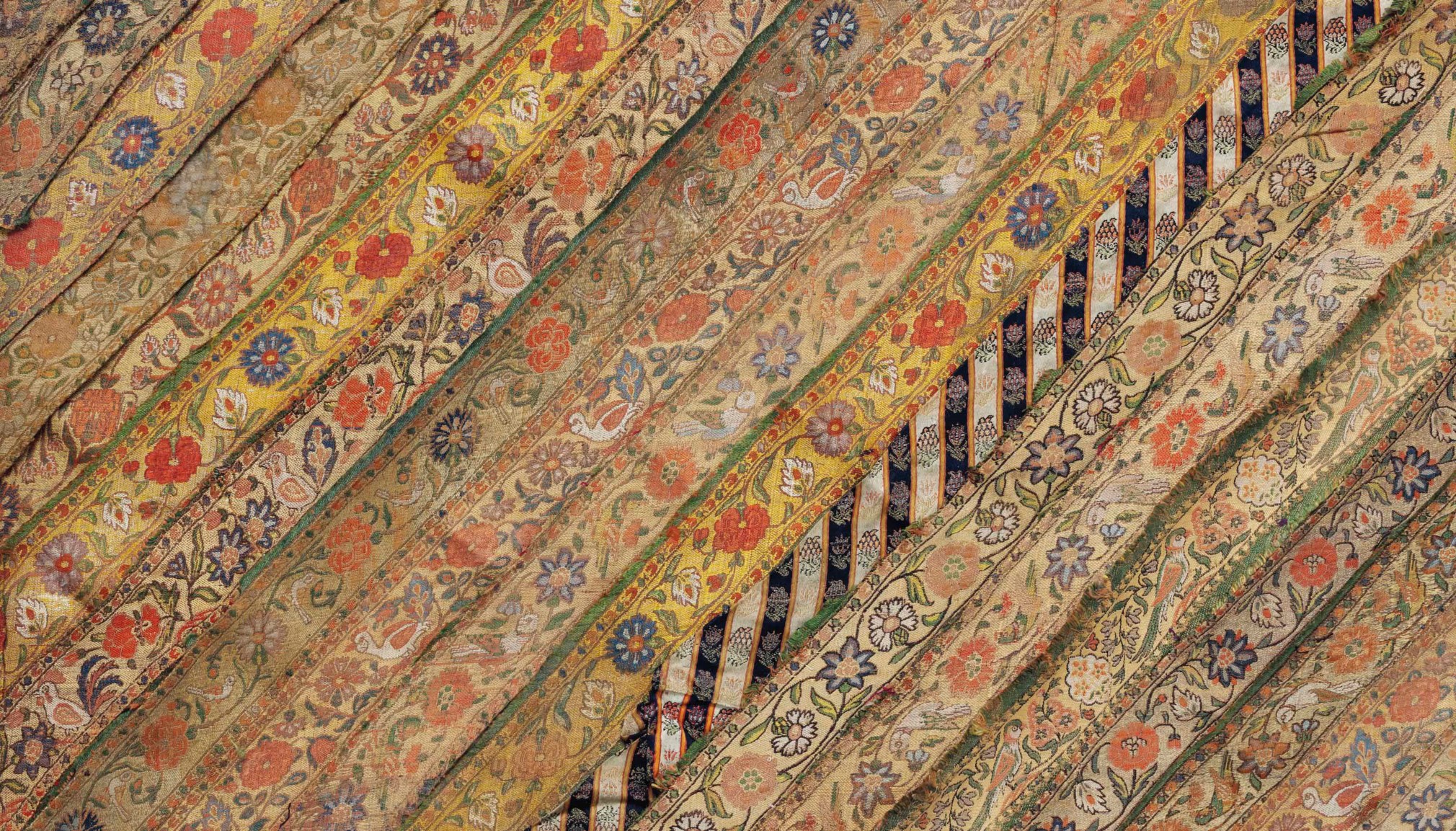A LARGE COLLECTION OF SAFAVID SILK RIBBONS, IRAN, 17TH AND 18TH CENTURY ...